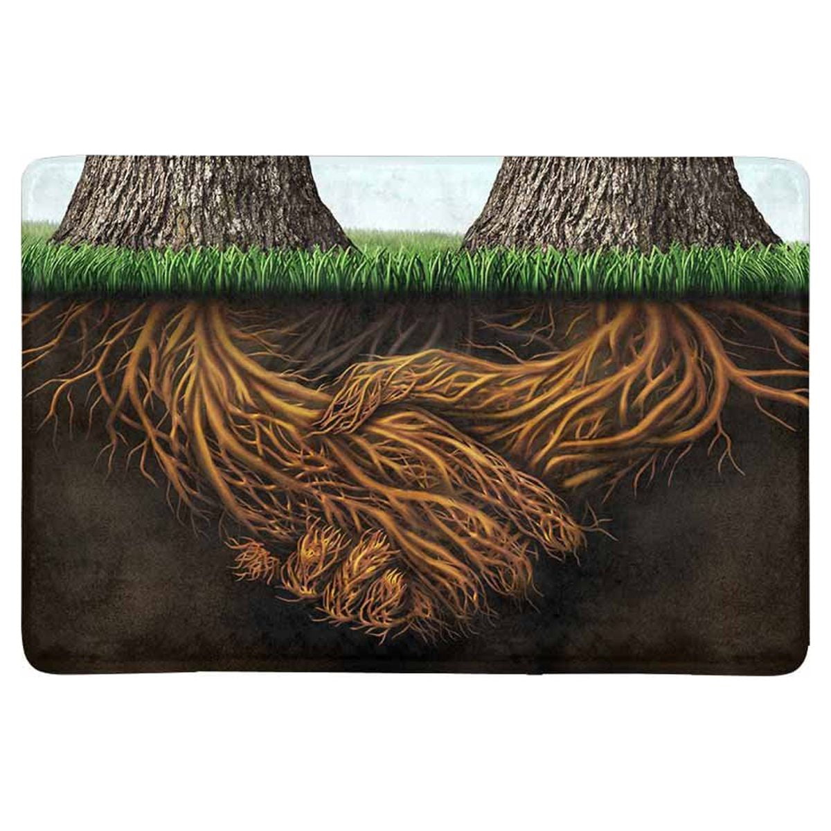 MKHERT Funny Two Trees with Roots in Shape of Hands Shaking Doormat Rug ...