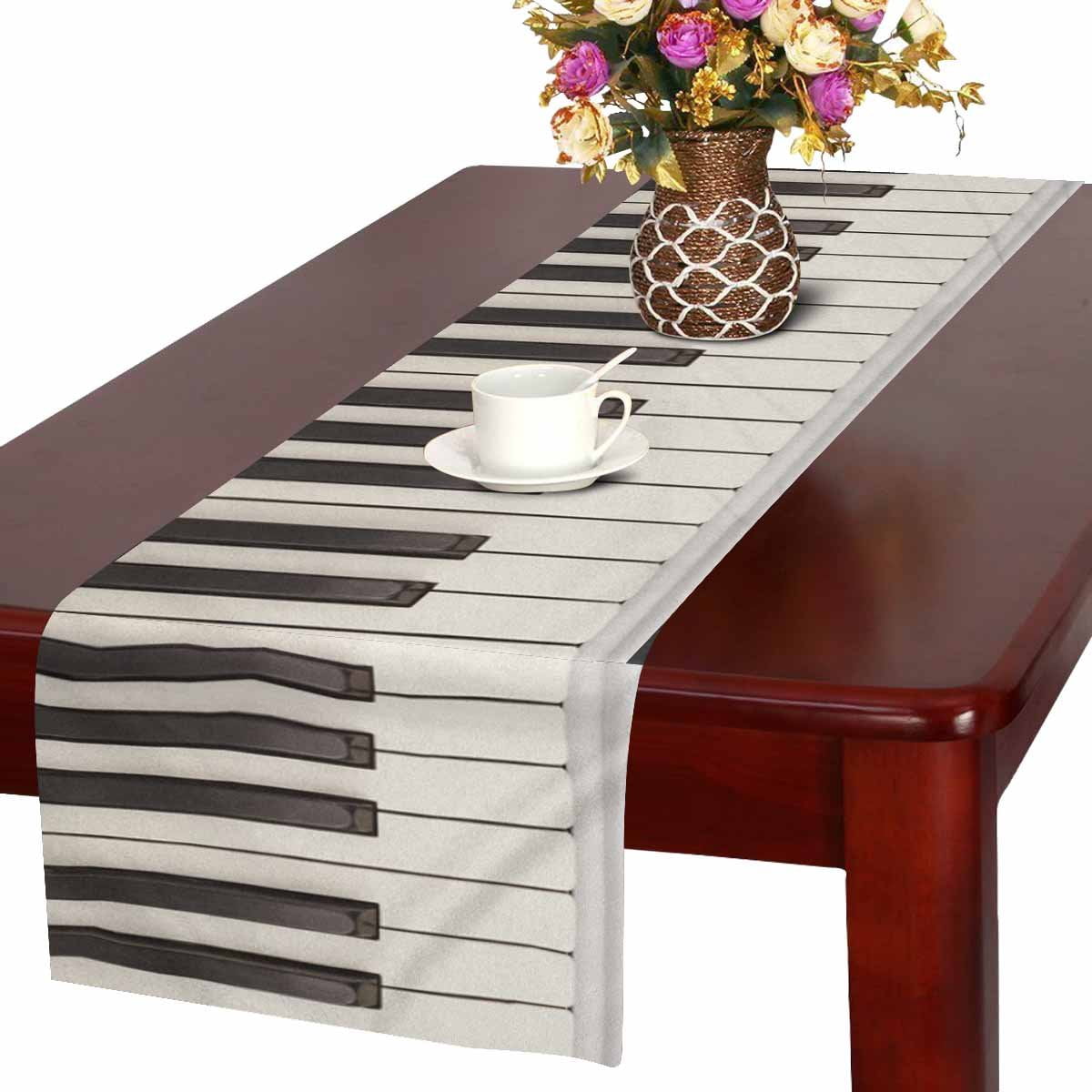 MKHERT Funny Vintage Piano Keys Keyboard Musical Theme Table Runner ...