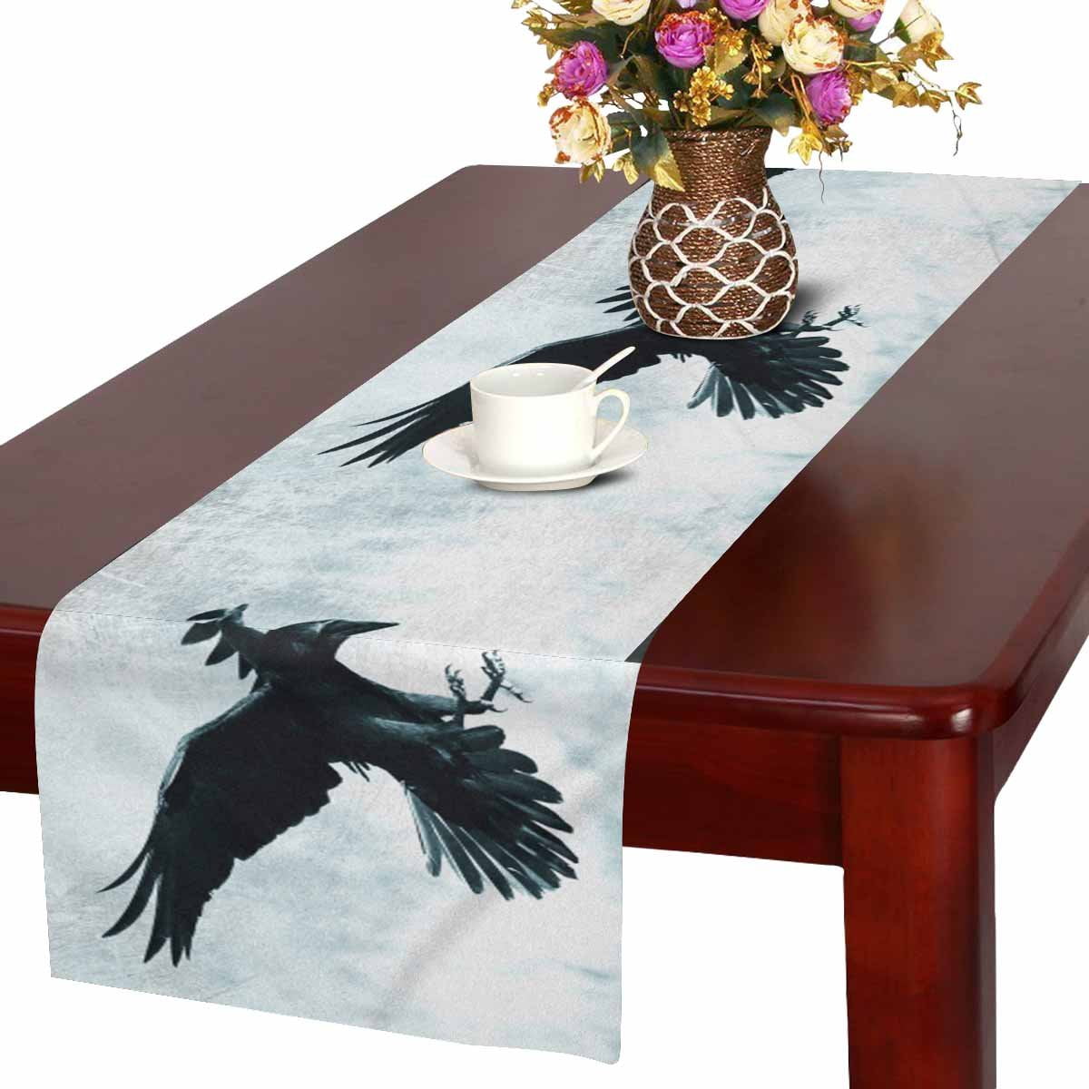 MKHERT Halloween Gothic Medieval Black raven Bird in Moonlight Table ...