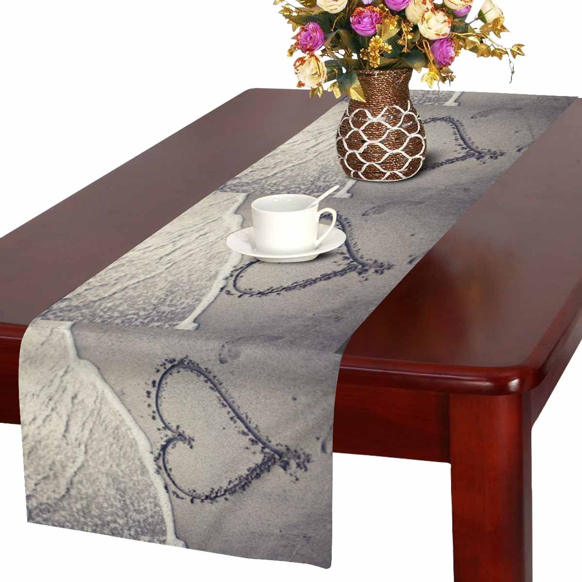 MKHERT Heart Beach Summer Tropical Ocean Sea Wave Table Runner for ...