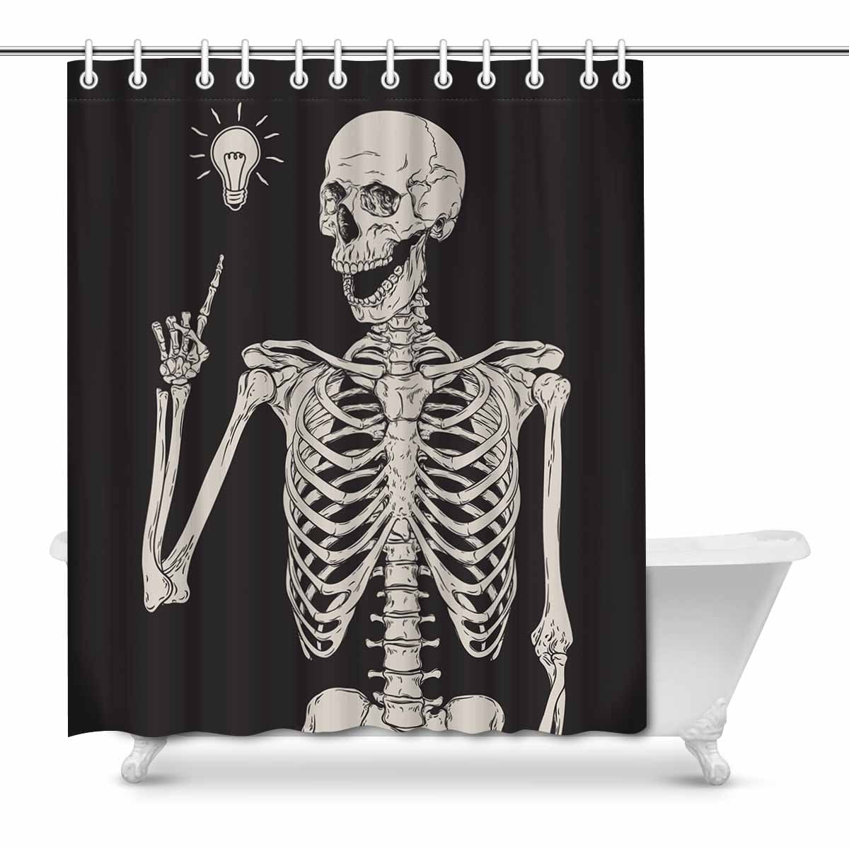 MKHERT Hipster Human Skeleton Has an Idea Home Decor Waterproof ...