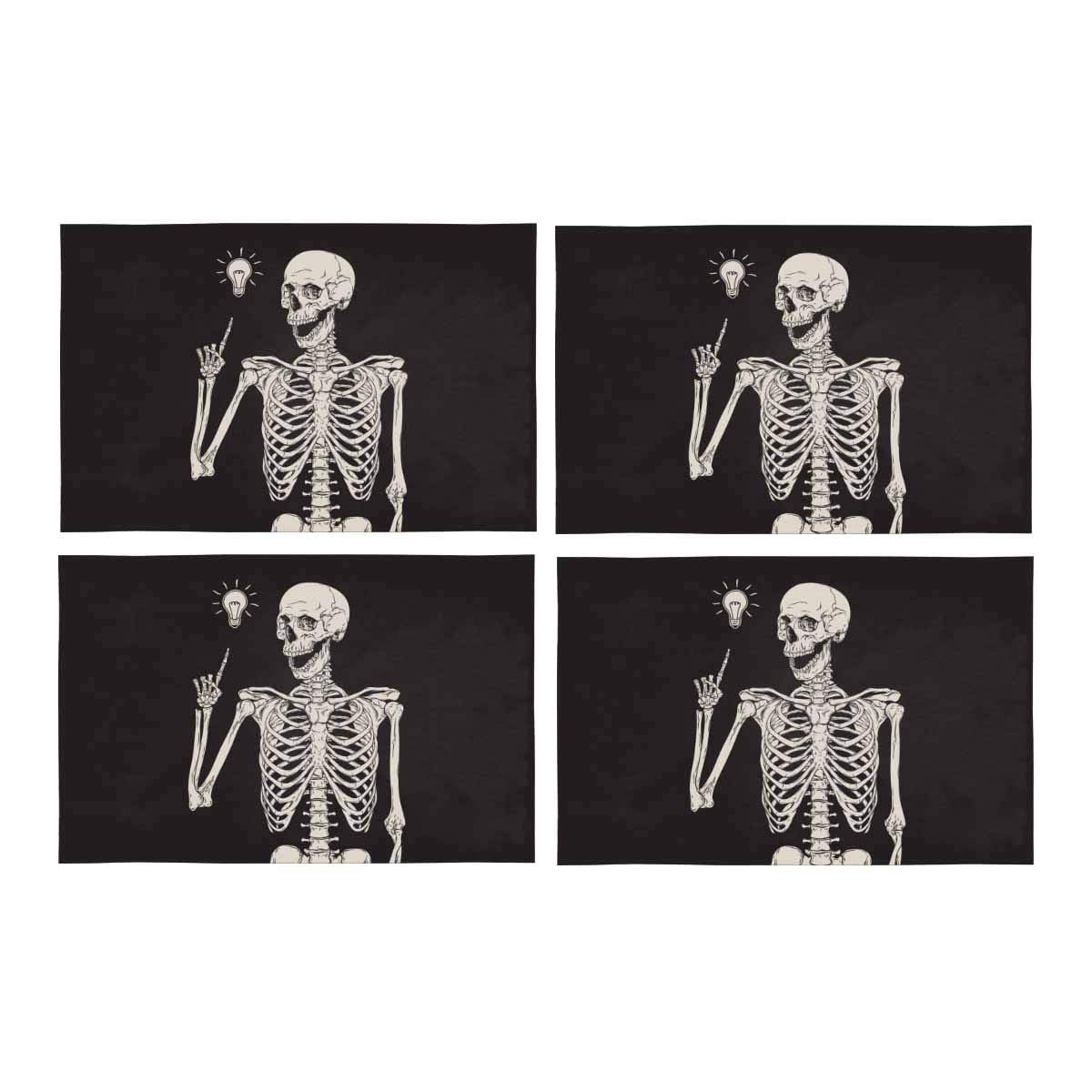 MKHERT Hipster Human Skeleton Has an Idea Placemats Table Mats for ...