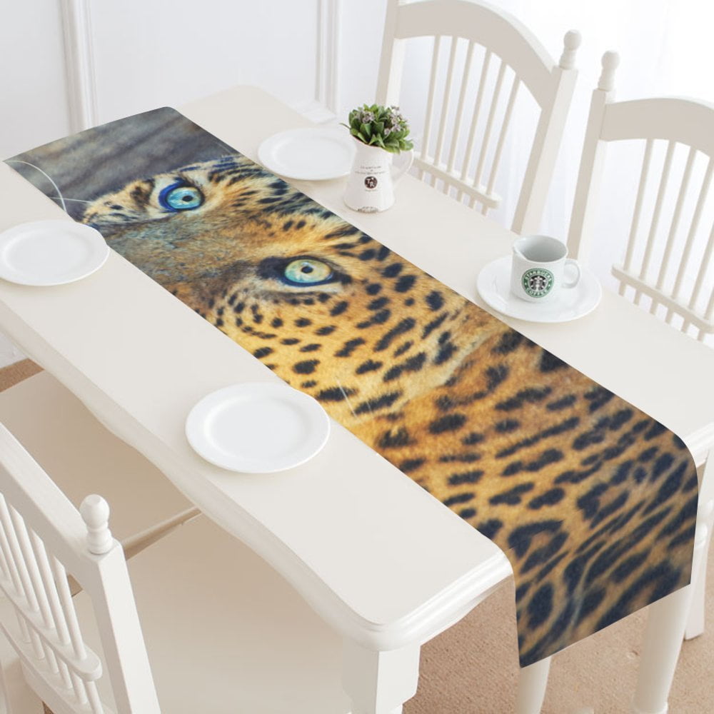 MKHERT Leopard Table Runner for Wedding Party Banquet Decoration 14x72 ...