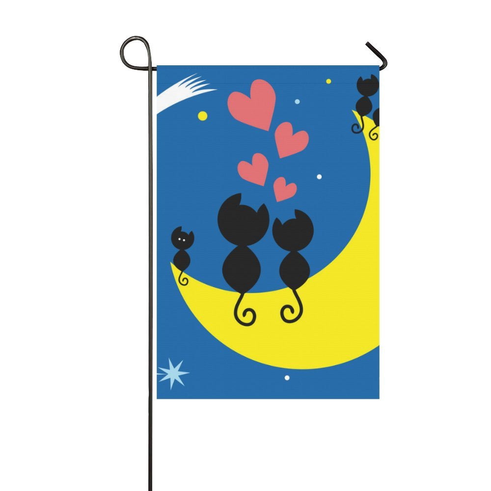 MKHERT Love Cats Valentines Day Garden Flag Banner Decorative Flag for ...