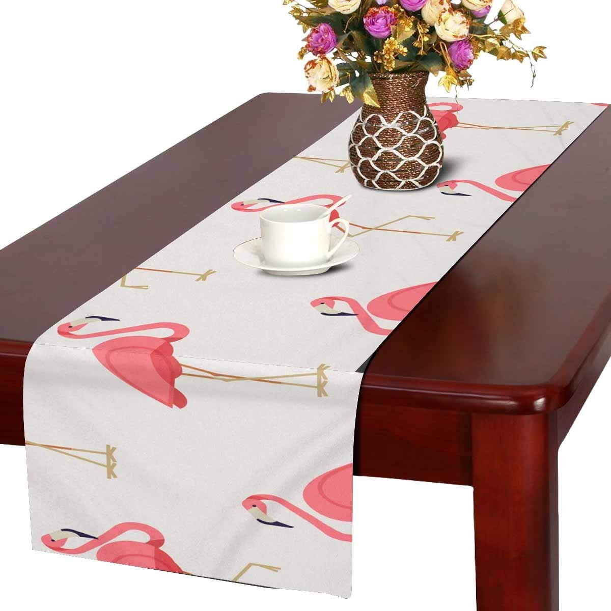 MKHERT Lovely Pink Flamingo Table Runner For Wedding Party Decoration ...