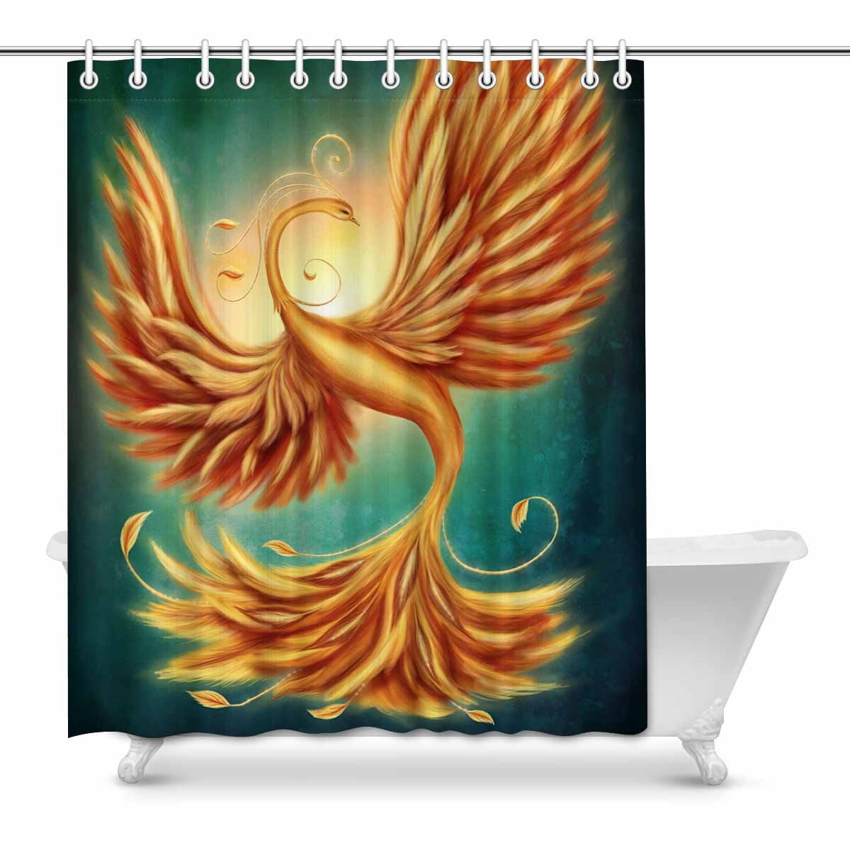 MKHERT Magic Phoenix Firebird with Firebird Alluring Swirls Art Decor ...