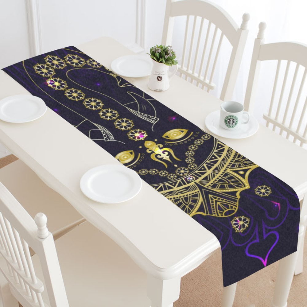 MKHERT Mandala Elephant Table Runner for Office Kitchen Dining Room ...