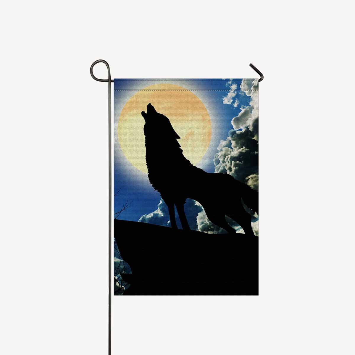MKHERT Moon Blue Wolf Garden Flag Banner Decorative Flag for Wedding ...