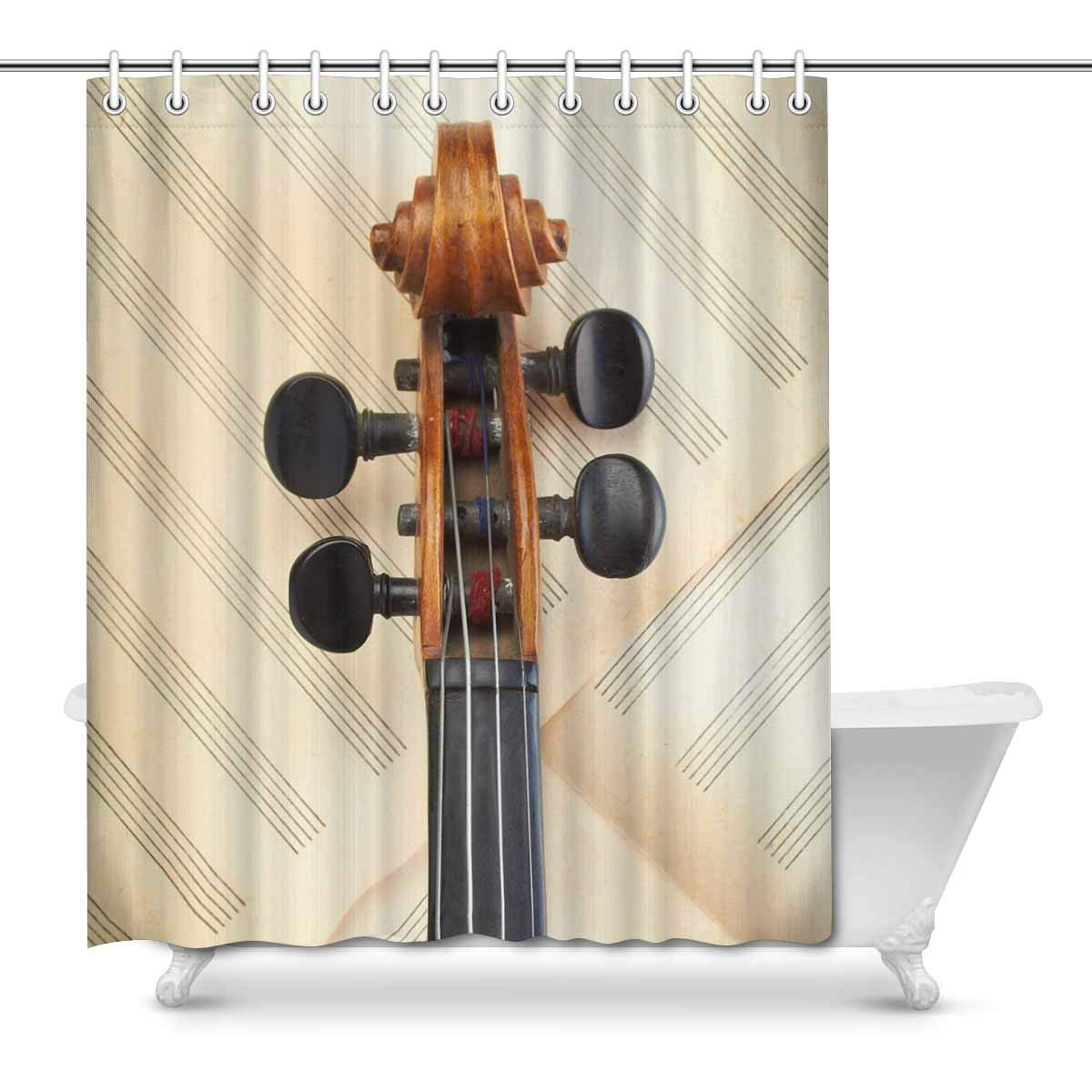 MKHERT Musical Instruments Violin Neck on Old Musical Paper Decor ...