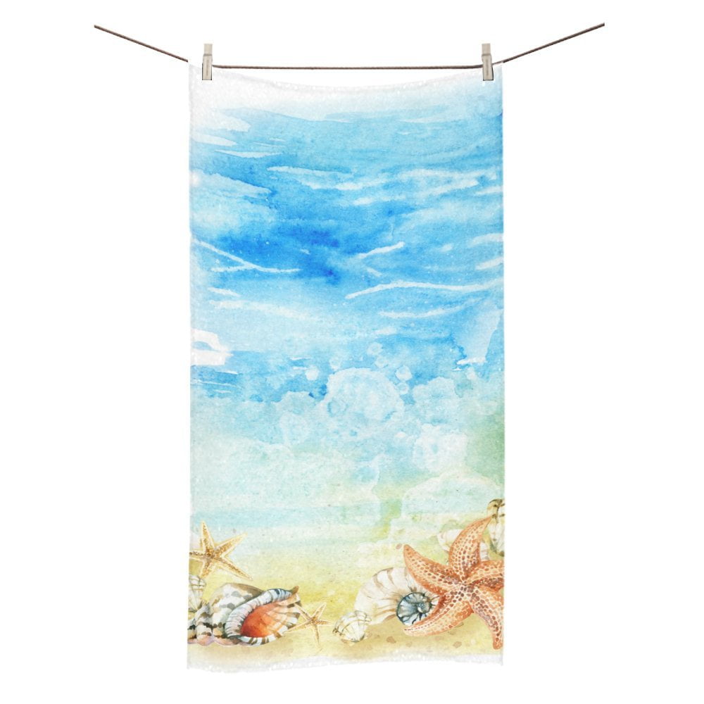 MKHERT Sea Shells and Starfishes Bath Towel Hand Towel Shower Towel ...