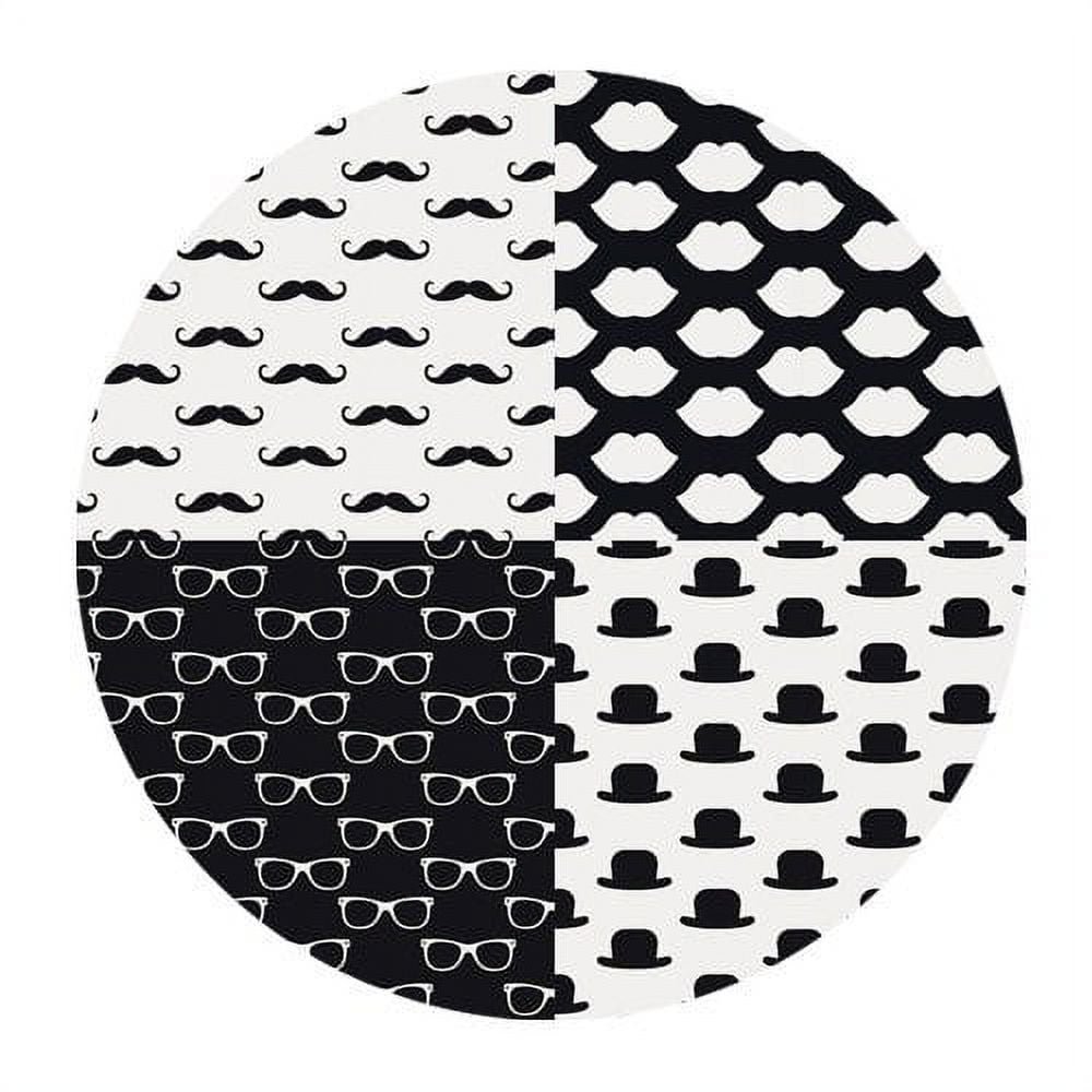 MKHERT Seamless Pattern with Mustache, lip, Glasses and Hat Round ...