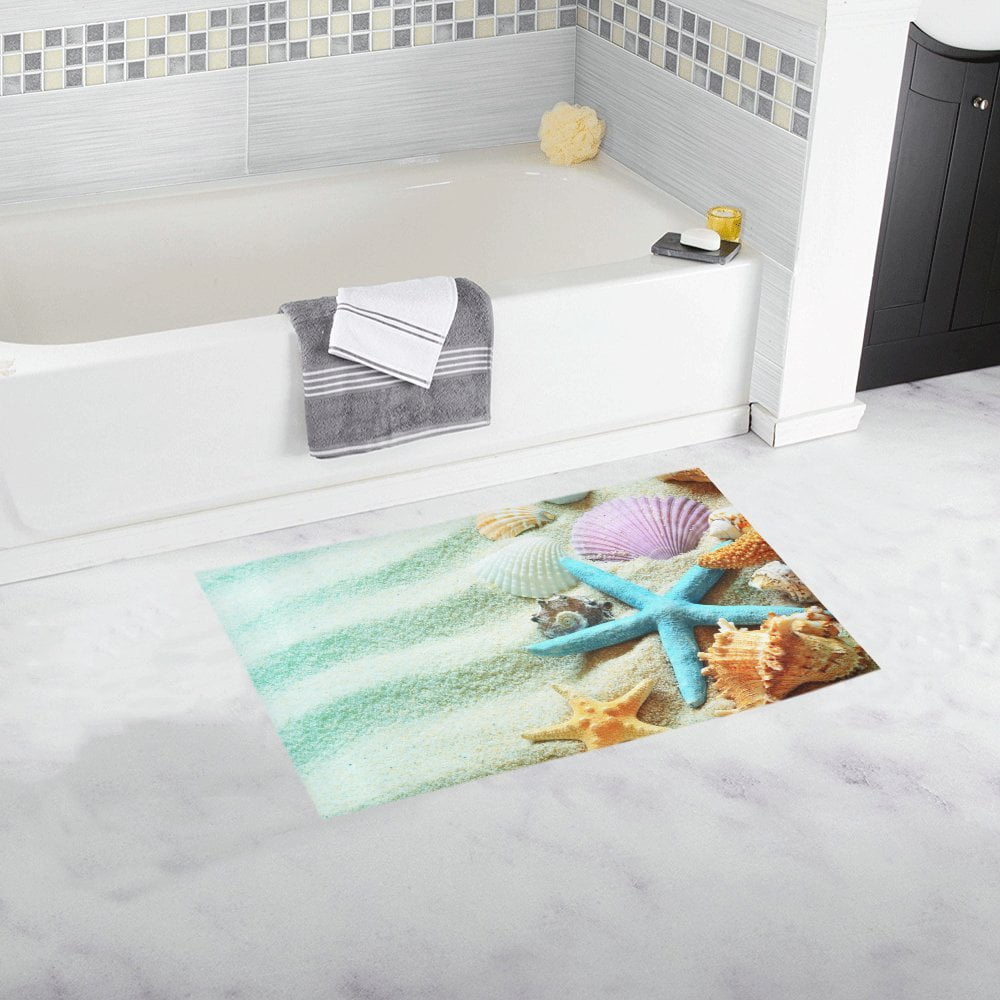 MKHERT Seashells Seashore Beach Doormat Non-slip Bath Mat Floor Mat ...