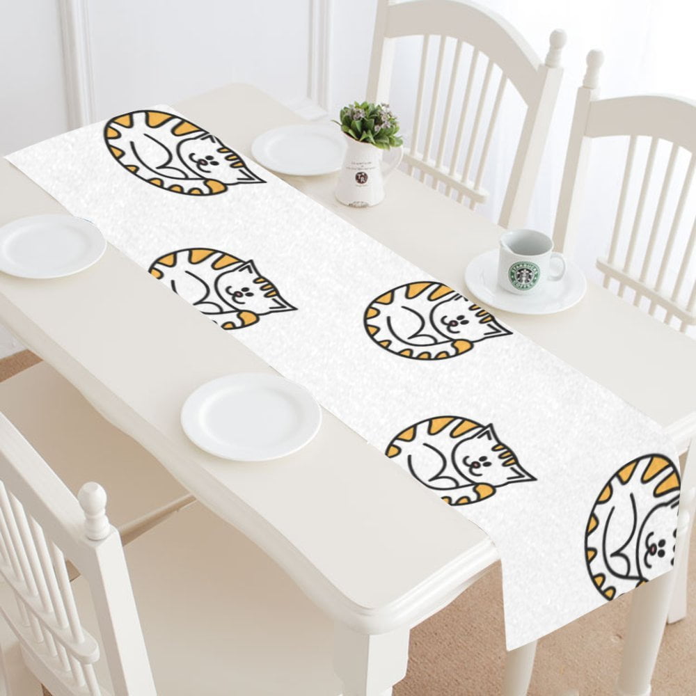 MKHERT Small Cute Cats Table Runner for Office Kitchen Dining Room ...