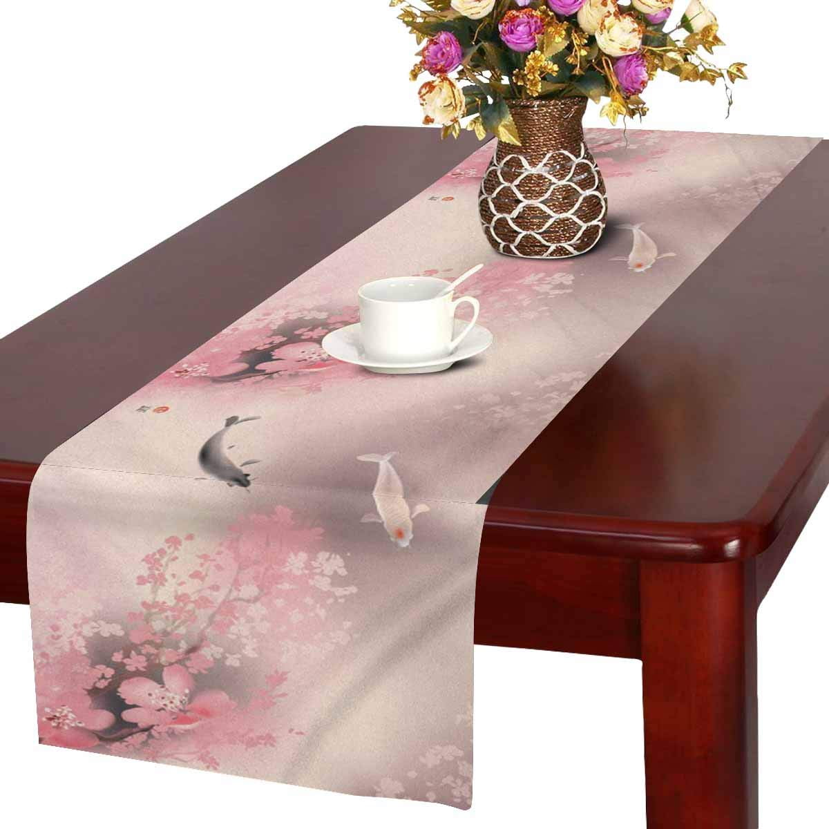 MKHERT Spring Sakura Cherry Blossom with Koi Oriental Culture Table ...
