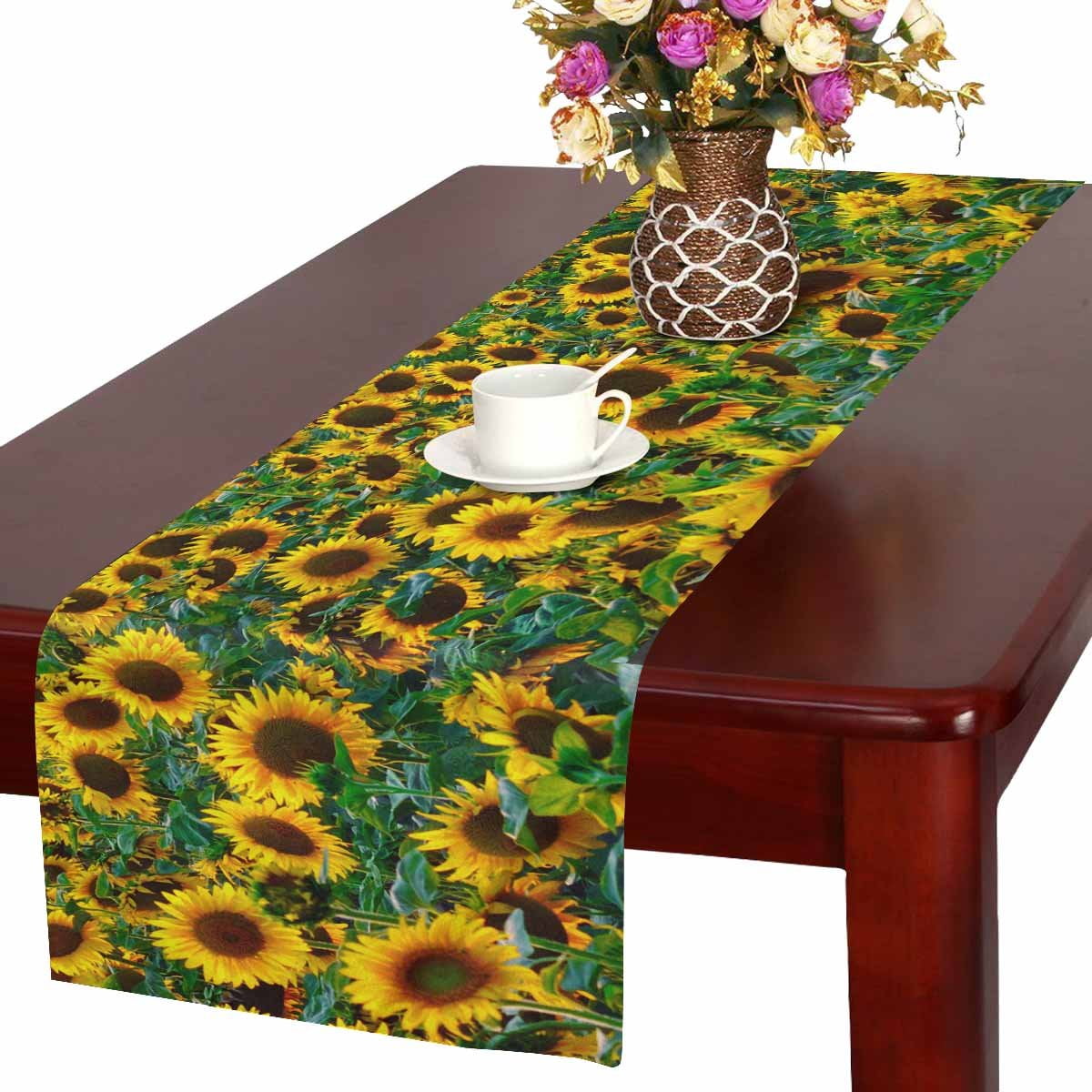 MKHERT Sunflower Field Table Runner For Wedding Party Decoration ...