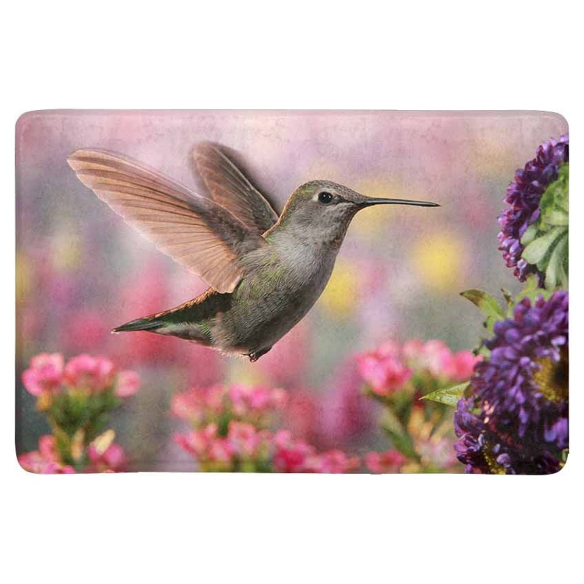 MKHERT The Jeweled Beauty of a Hummingbird Doormat Rug Home Decor Floor ...