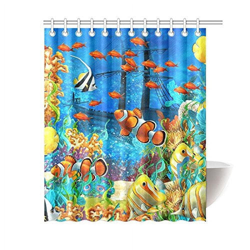 MKHERT Tropical Coral Reef Fishes Ocean Sea Life House Decor Shower ...