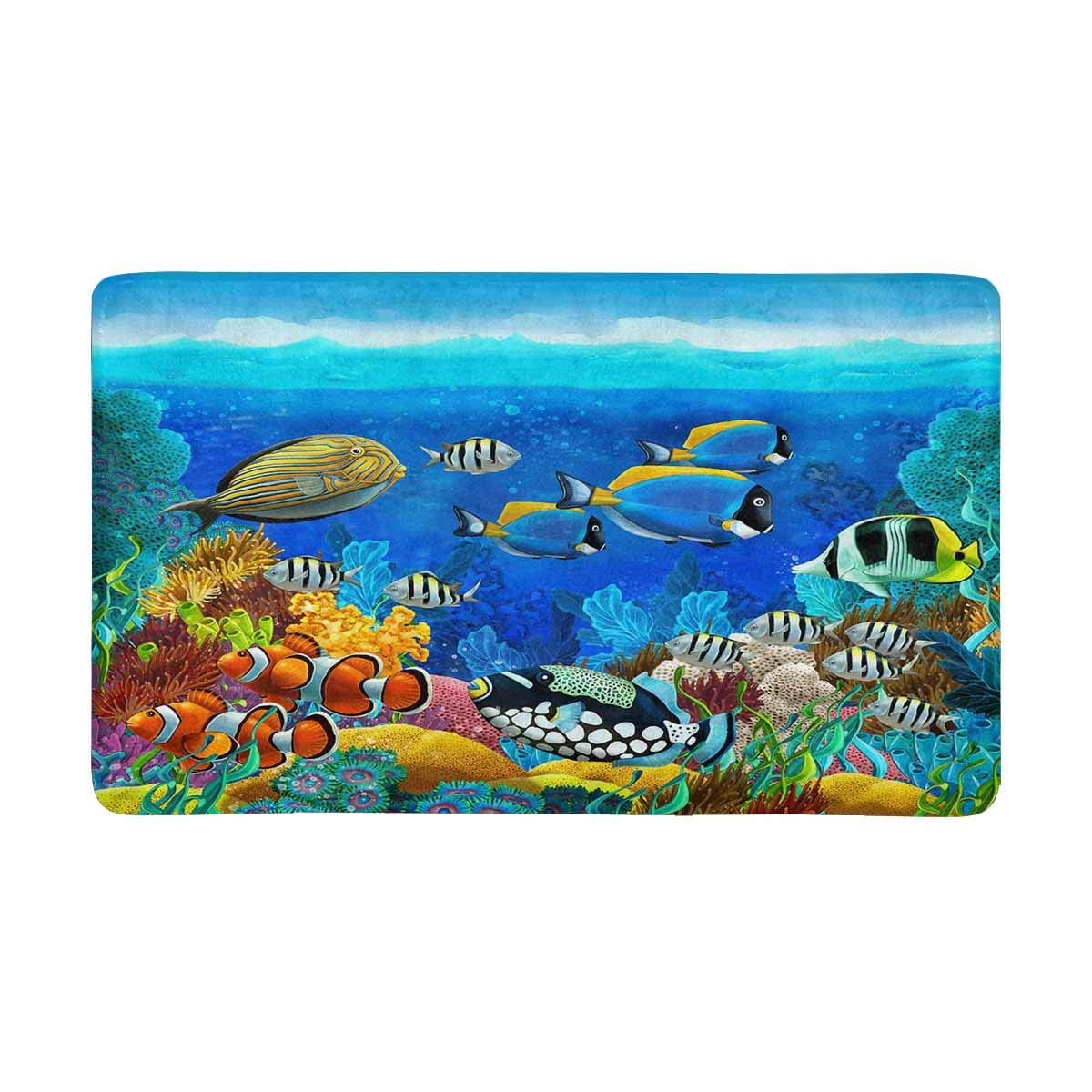MKHERT Tropical Fishes and Coral Reef Doormat Rug Home Decor Floor Mat ...