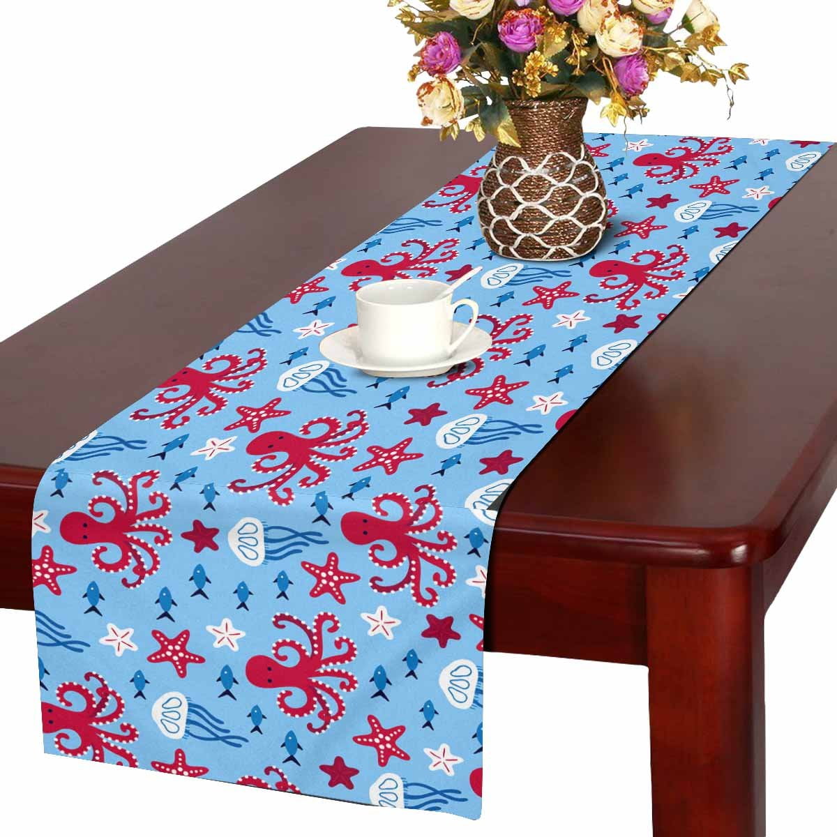 MKHERT Underwater World Table Runner, Sea Ocean Table Cloth Runner for ...