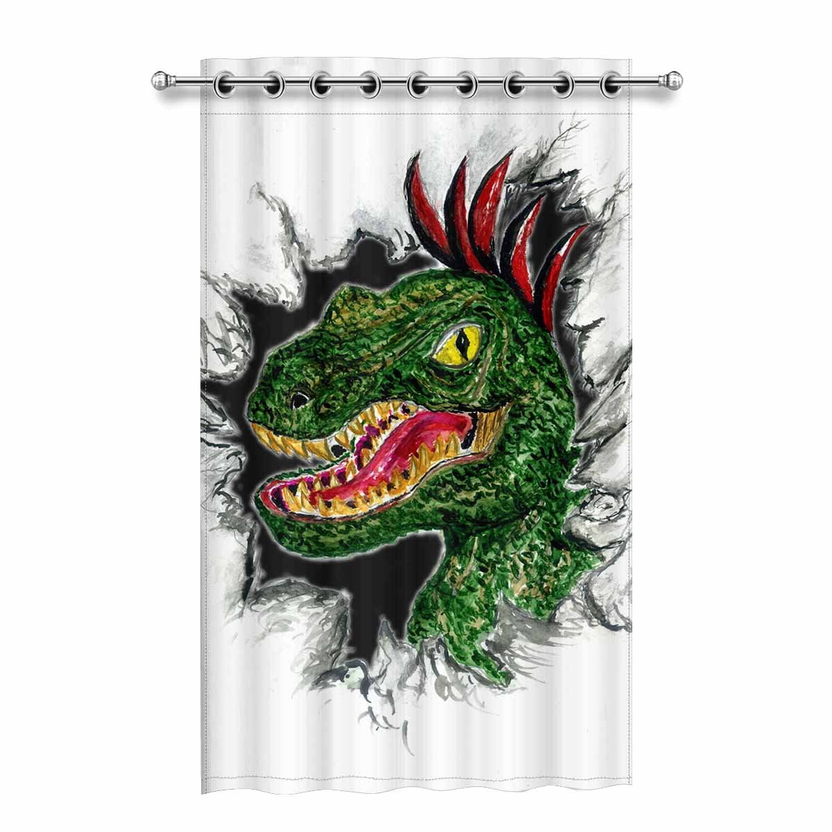 MKHERT Velociraptor Blackout Window Curtain Drapes Bedroom Living Room ...