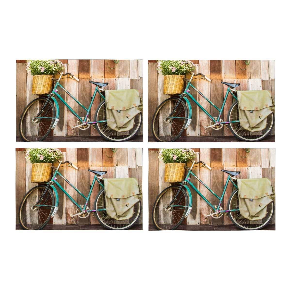 MKHERT Vintage Bicycle Bike with Flowers On Vintage Wooden House Wall ...