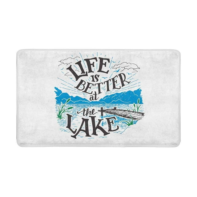 MKHERT Vintage Lake House Decor Life is Better at The Lake Doormat Rug ...