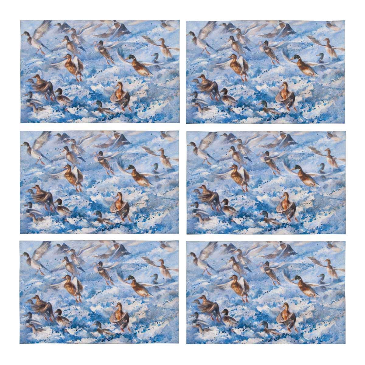 MKHERT Watercolor Ducks Flock Farm Animal Placemats Table Mats for ...