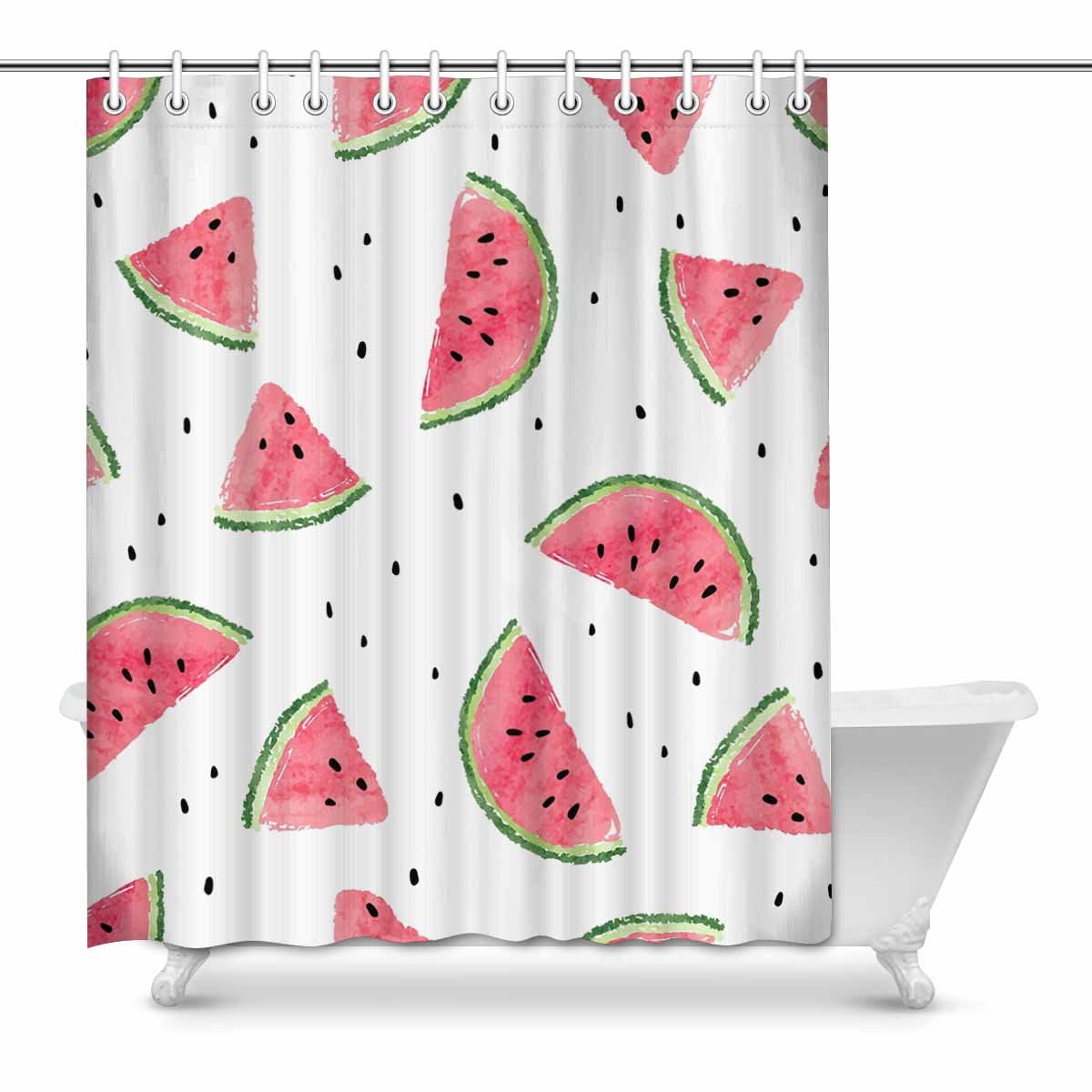 MKHERT Watercolor Watermelon Slices Funny Fruit Home Decor Waterproof ...
