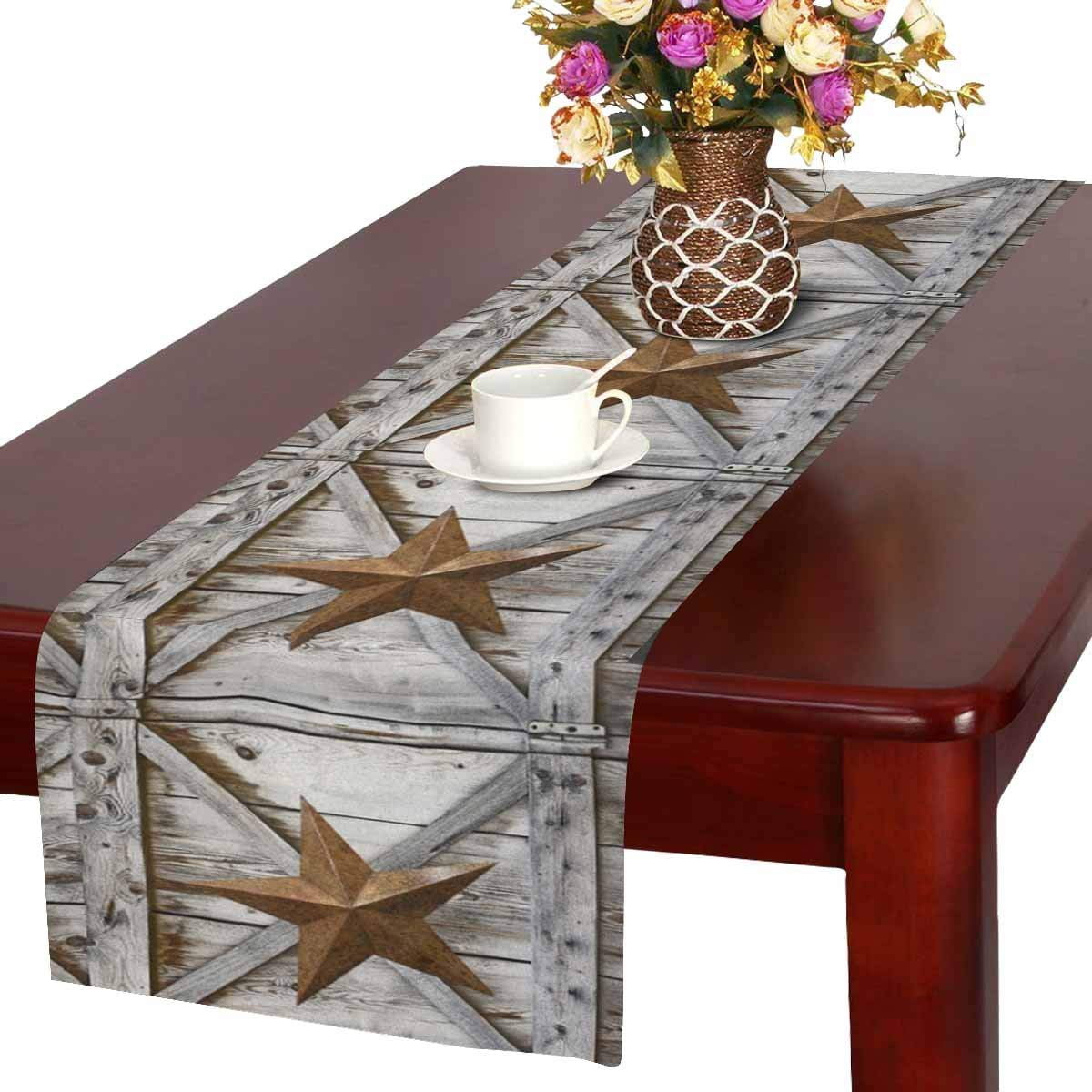 MKHERT Western Texas Star on Rustic Old Barn Wood Table Runner Home ...