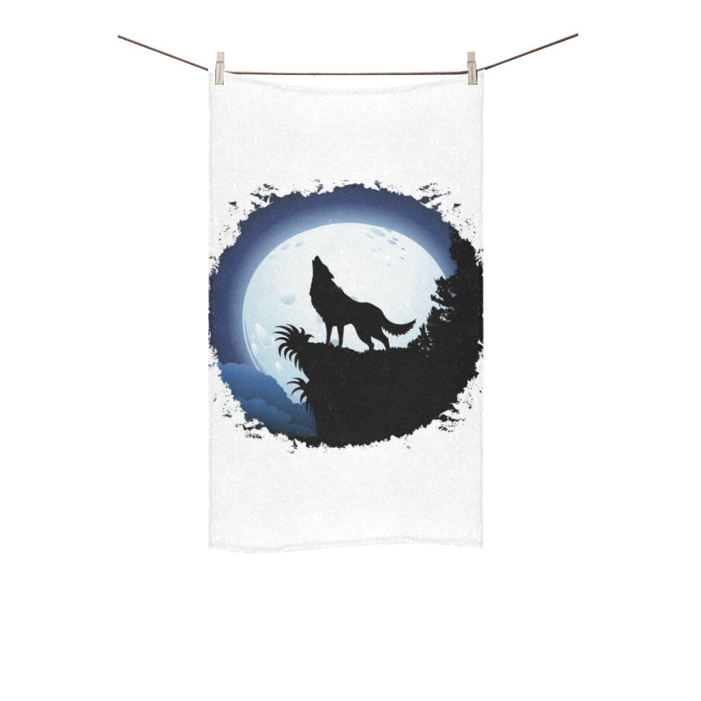 MKHERT Wolf Howling Bath Towel Hand Towel Shower Towel Washcloth 16x28 ...