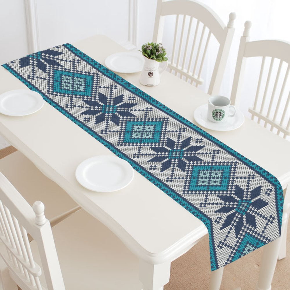MKHERT Wool Knitted Textire Table Runner for Office Kitchen Dining Room ...