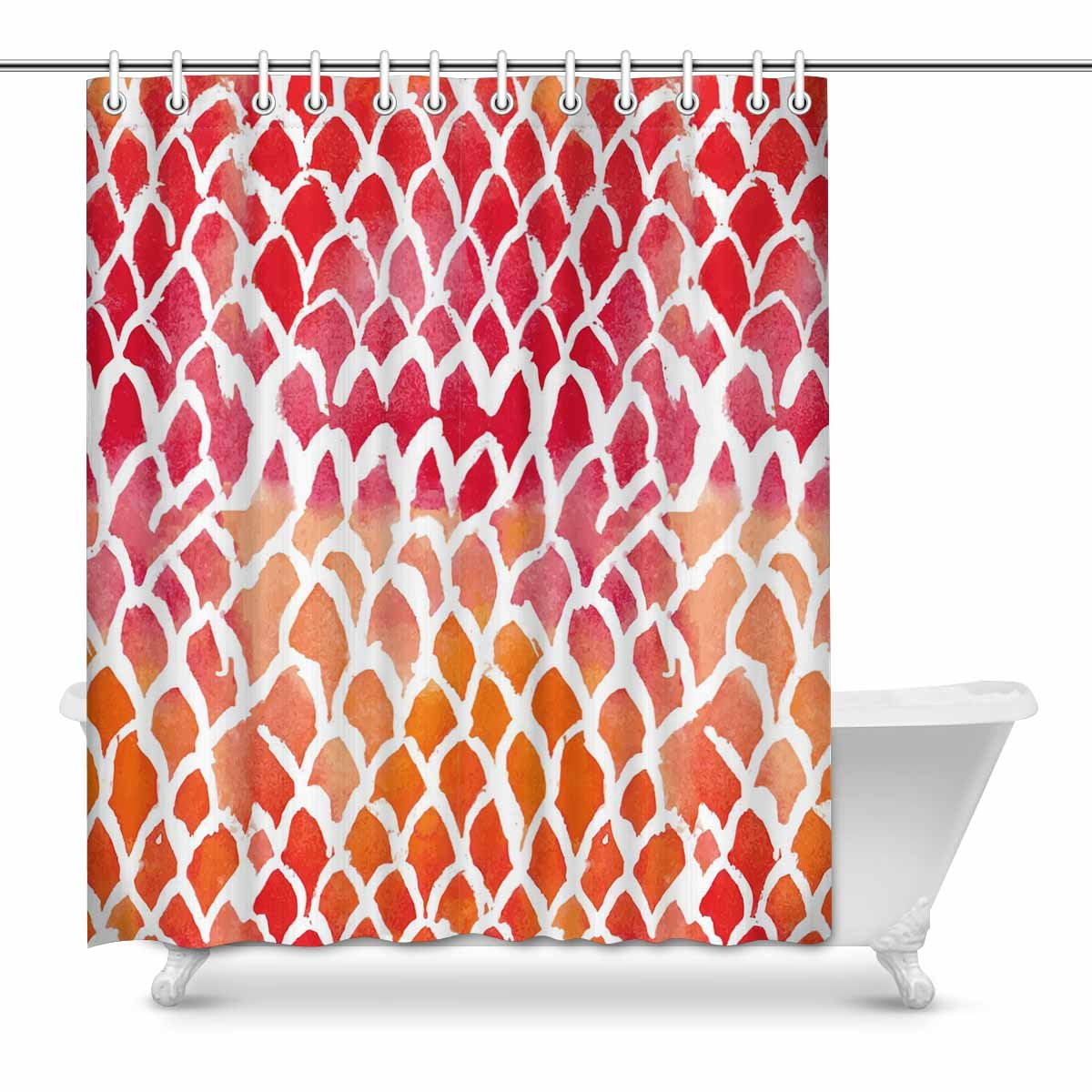 MKHERT red fish scales Bathroom Shower Curtain 60x72 inch - Walmart.com