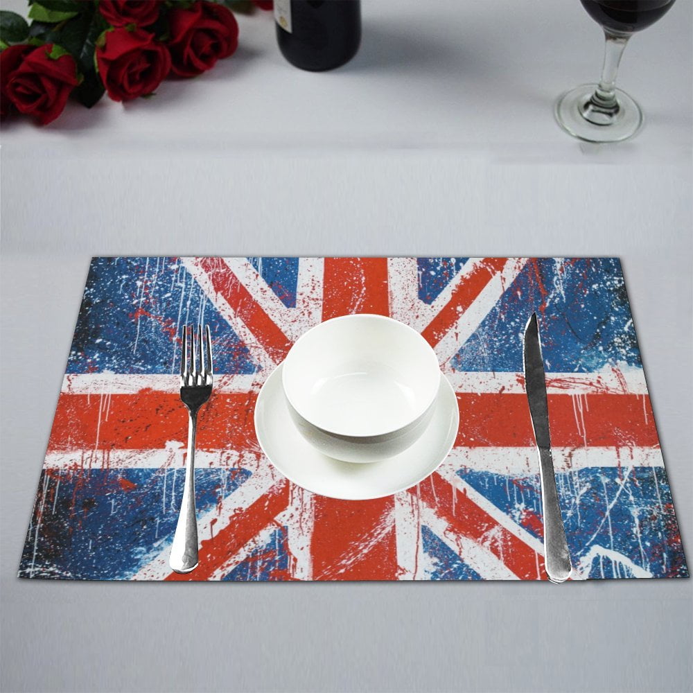 MKHERT vintage British flag flag of United Kingdom Union Jack Placemats ...