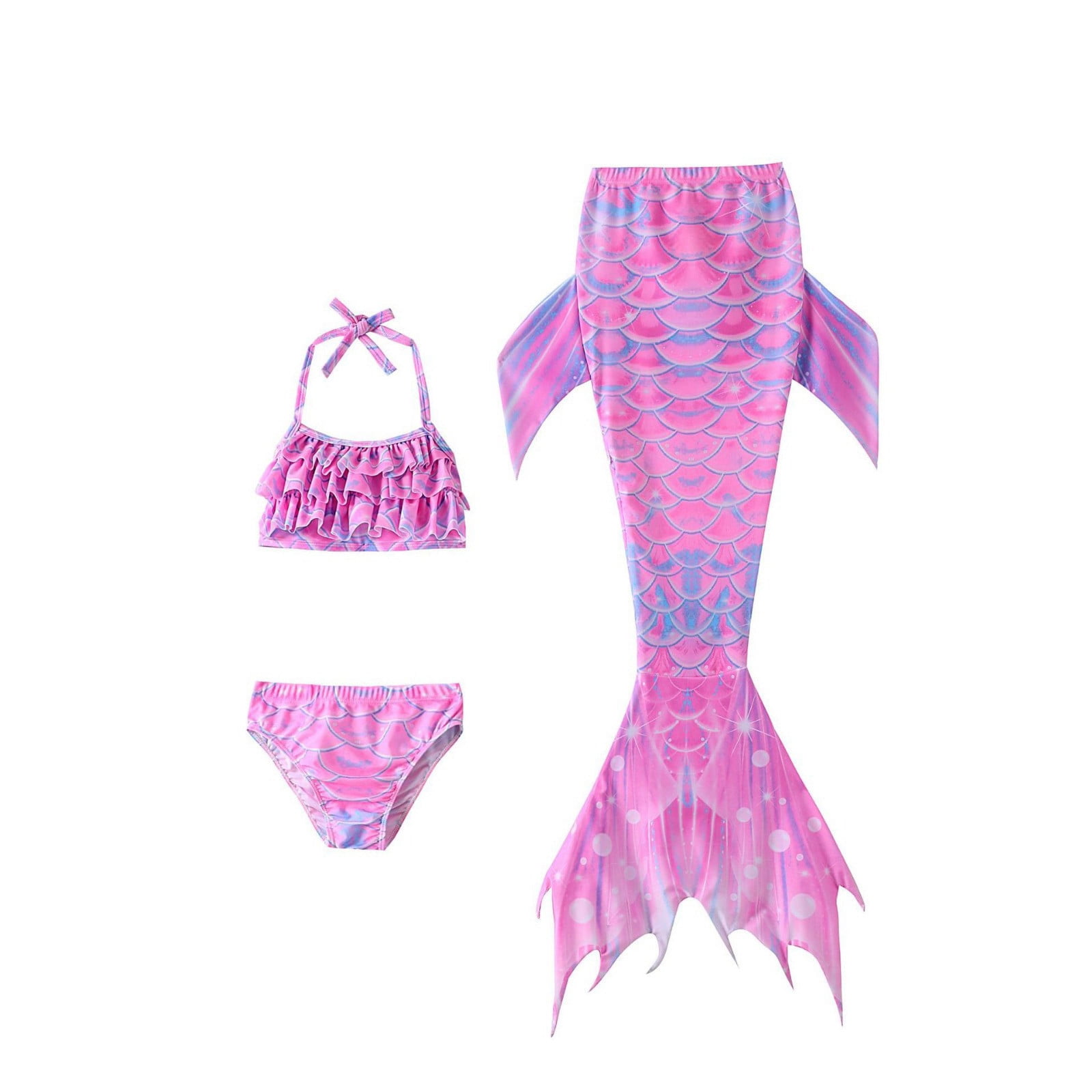 MKHSQHDG Baby Girl Bathing Suits Girls Swimwear Set with Tail Top ...