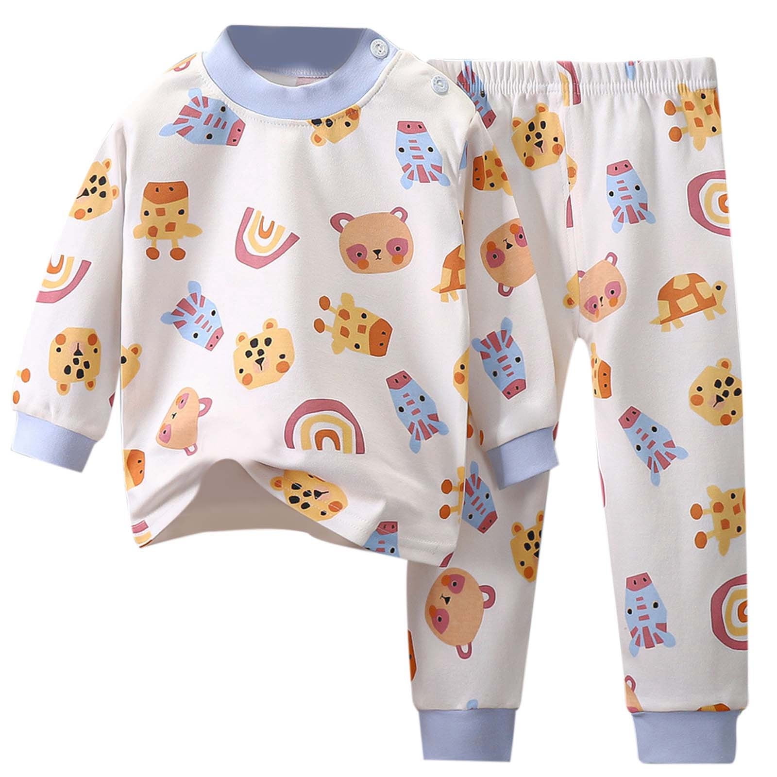 MKHSQHDG Boy and Girls Pajamas Long Sleeve Comfort Suit Kids Clothes ...