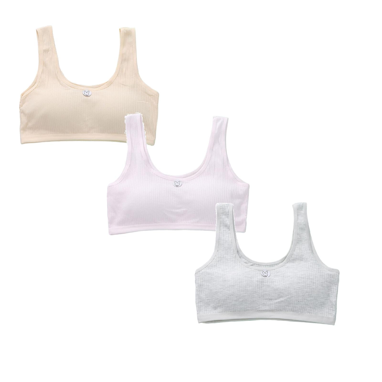 MKHSQHDG Girls Bra Crop Top Bra Girls Seamless Sports Bra Training ...