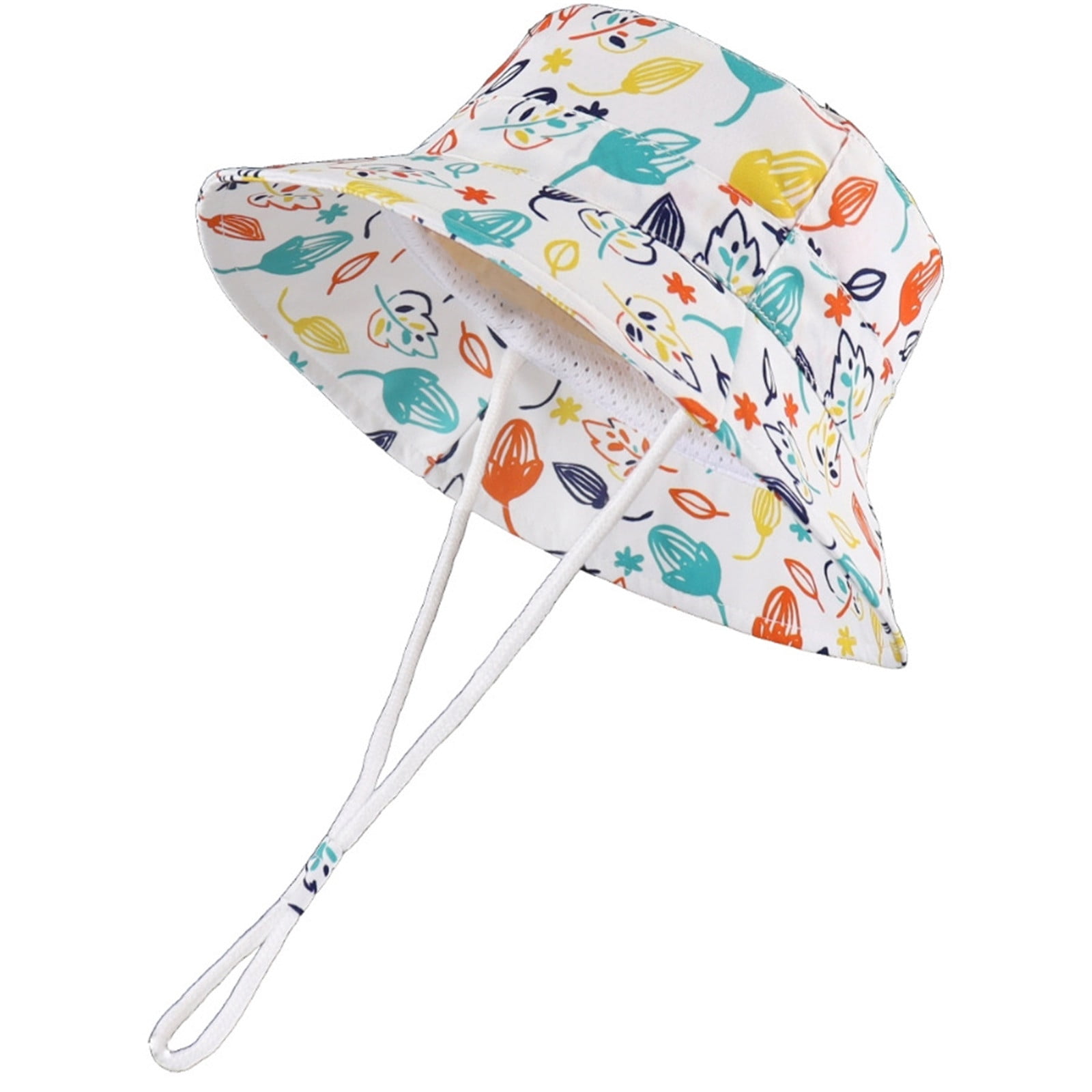 MKHSQHDG Kids Straw Hat with String Baby Girl Boys Floral Cartoon Sun ...