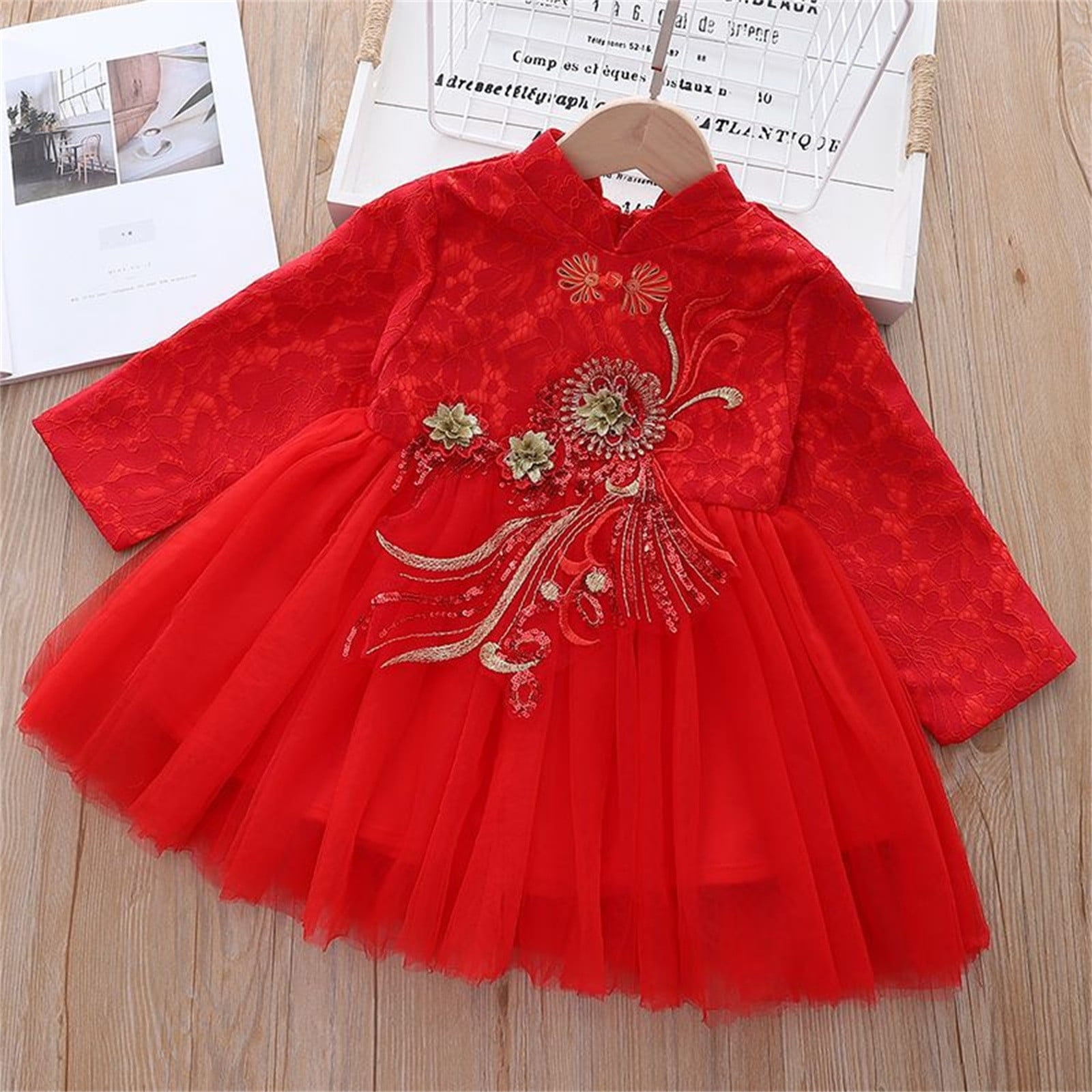 MKHSQHDG Red Dress for Girls 10-12 Girls' Dresses Black Long Toddler ...