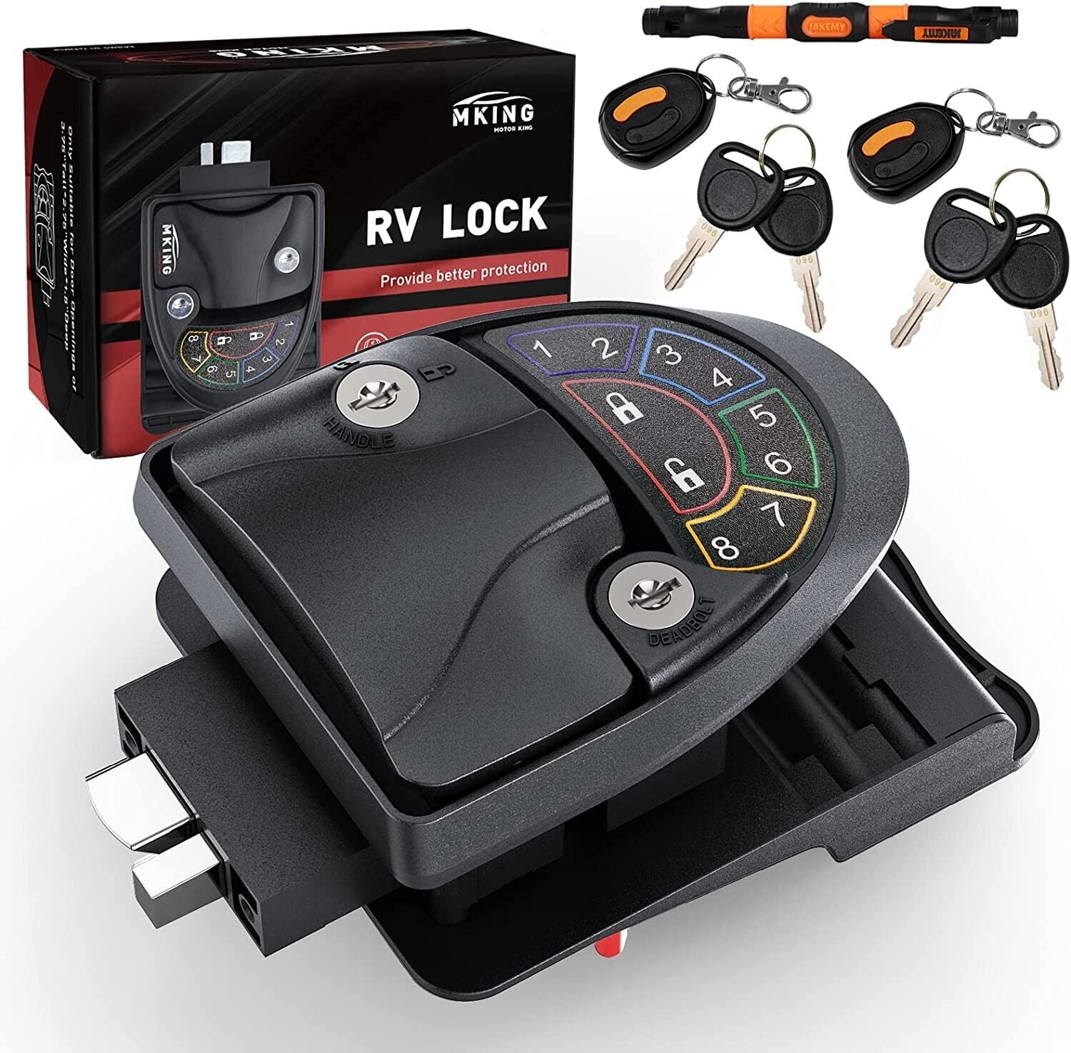 Mking RV Keyless Entry Replacement Door Lock with Handle, Zinc Alloy ...