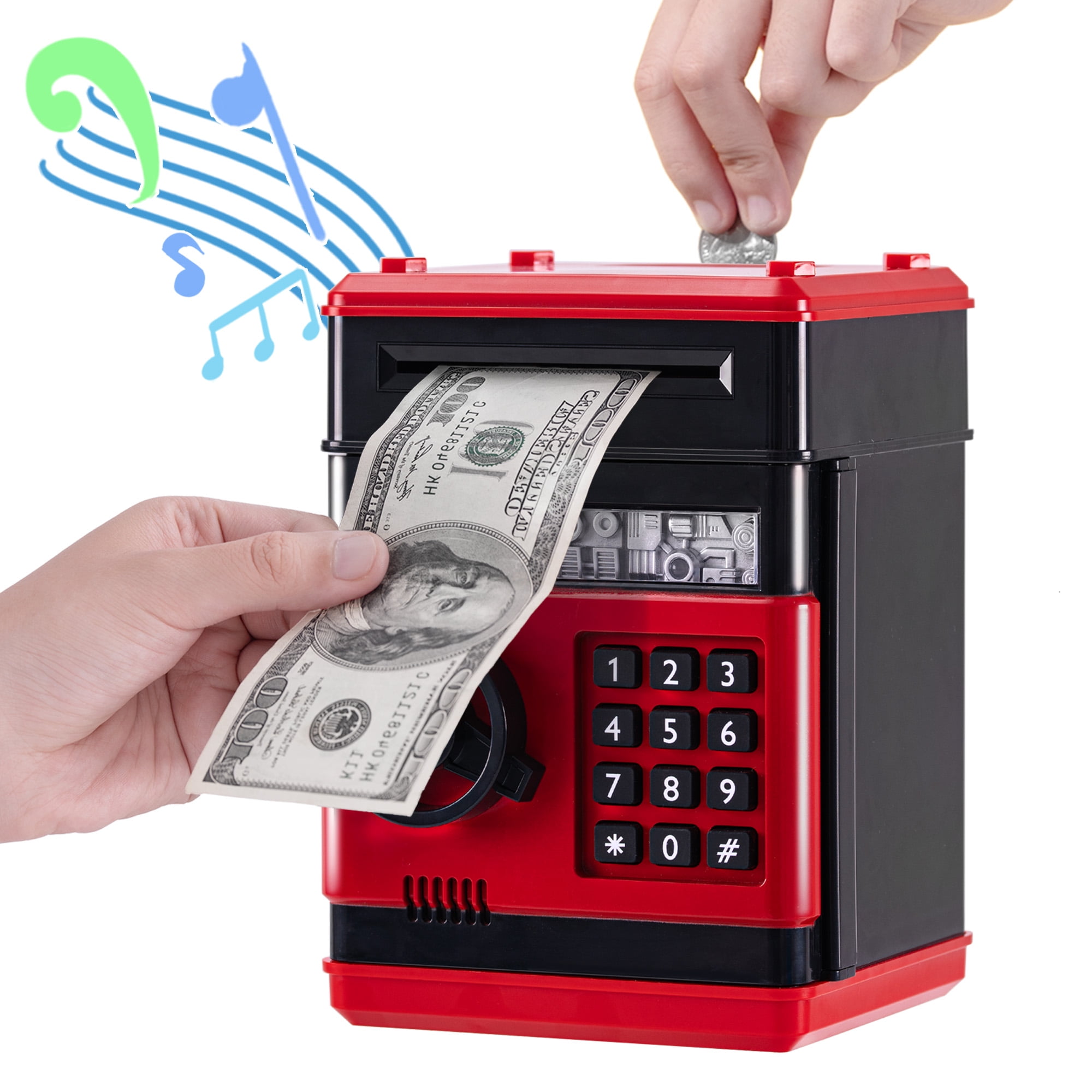 MKLZ ATM Savings Piggy Bank with Money Cash Slot and Digital Lock for ...
