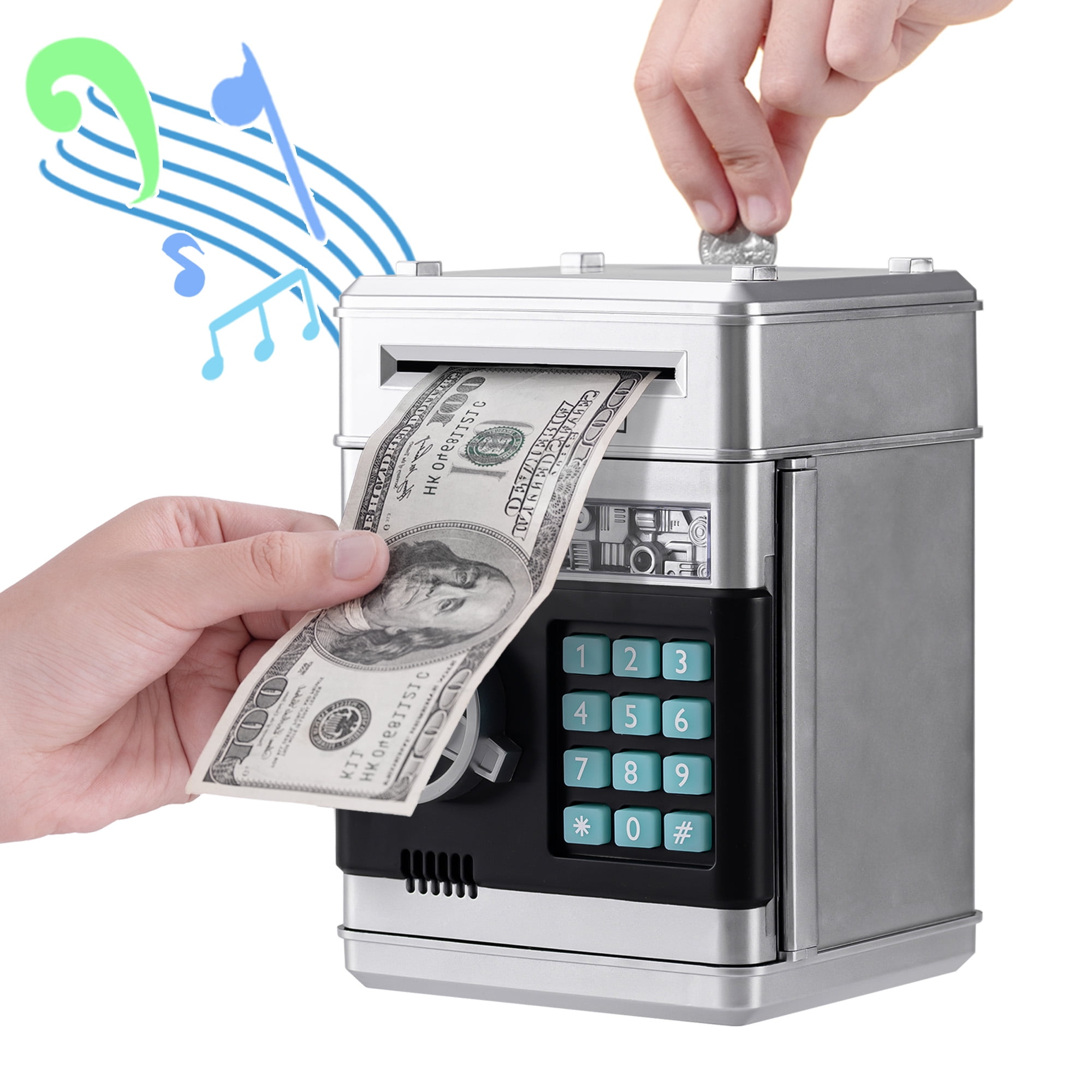 MKLZ ATM Piggy Bank with Digital Password, Fun Money Slot, Coin Savings ...