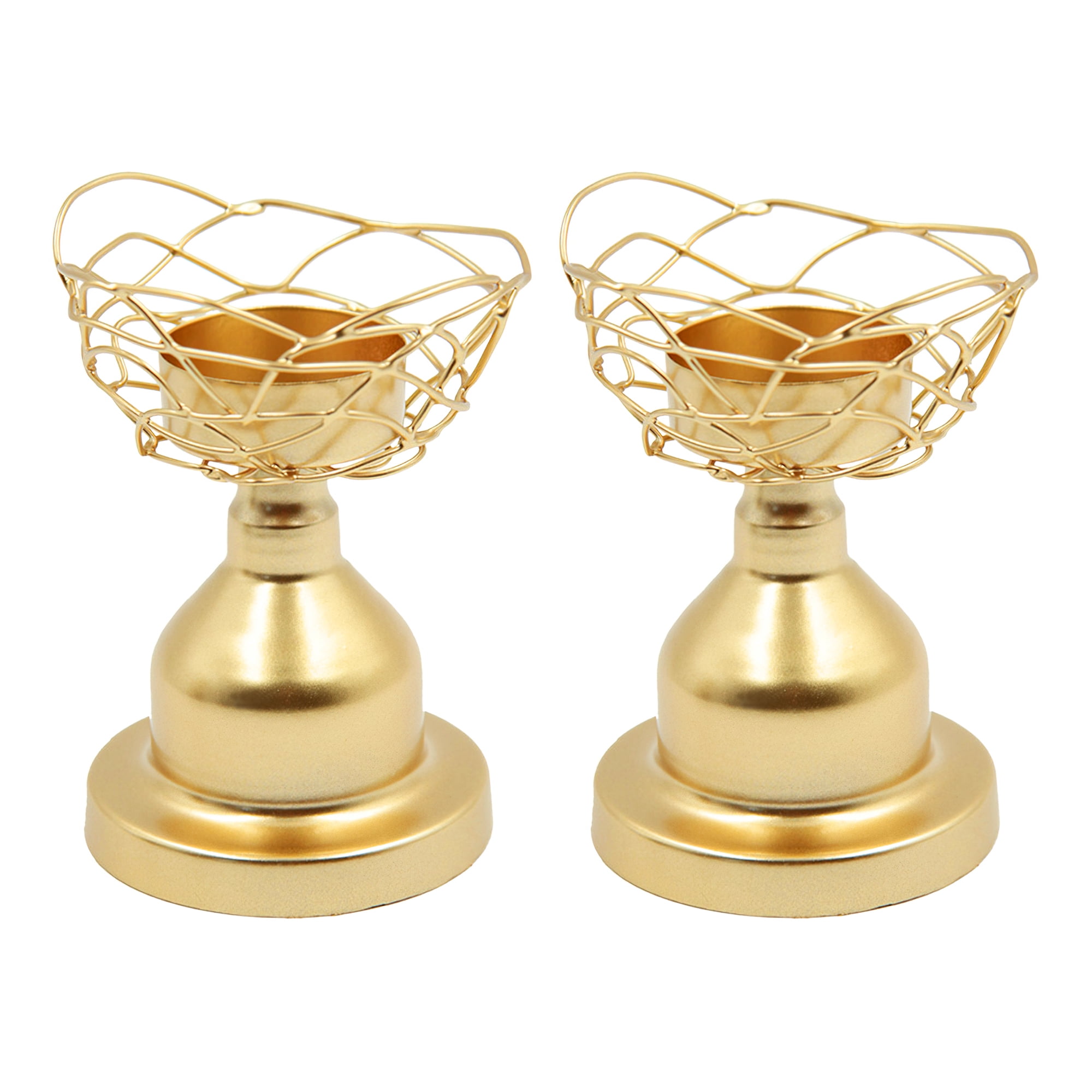 MKLZ Gold Bird Nests Candle Holders, Set of 2 Iron Candlesticks Holders ...