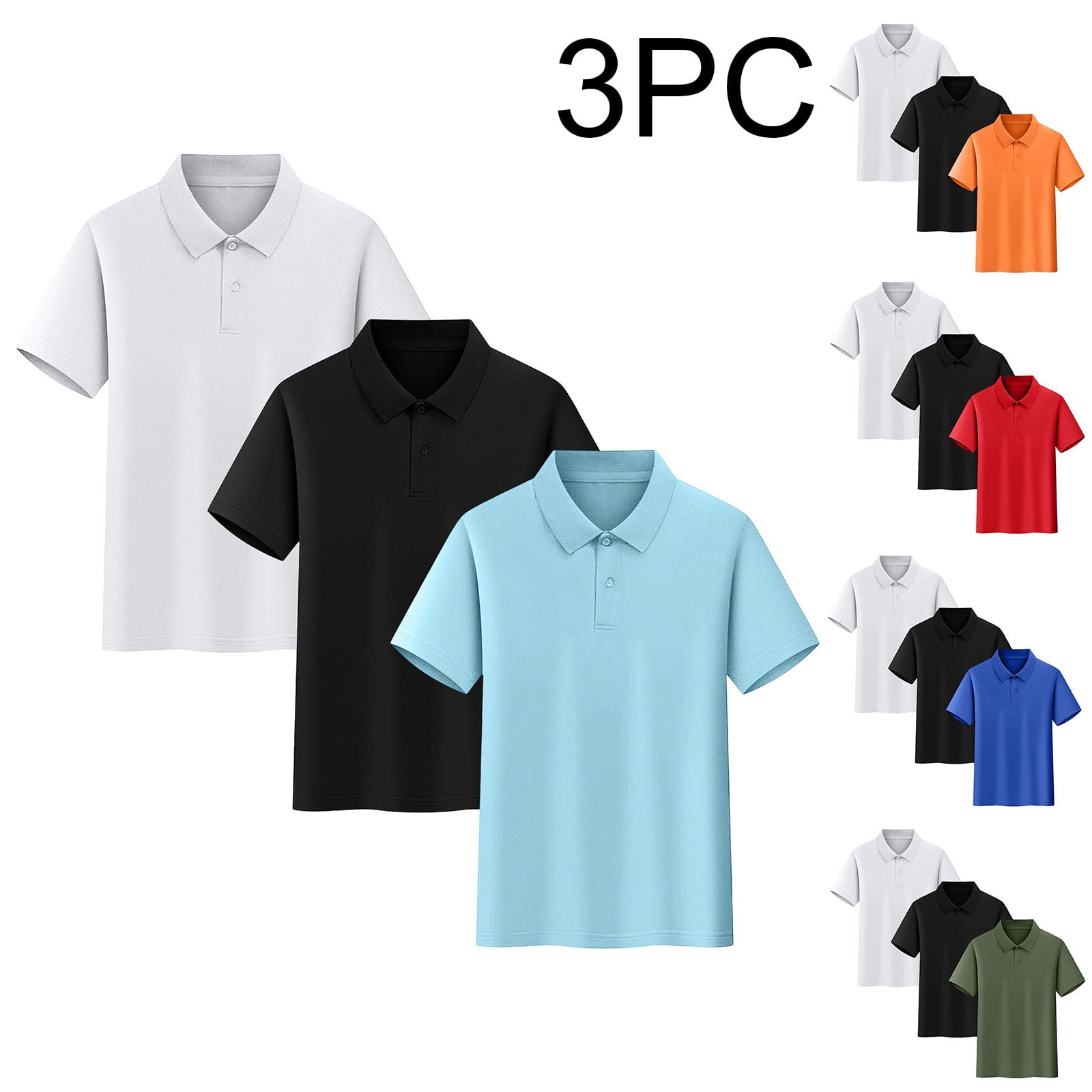 MKOSPLRT 3 Pack Girls' School Uniform Short Sleeve Collar Shirt Boys ...