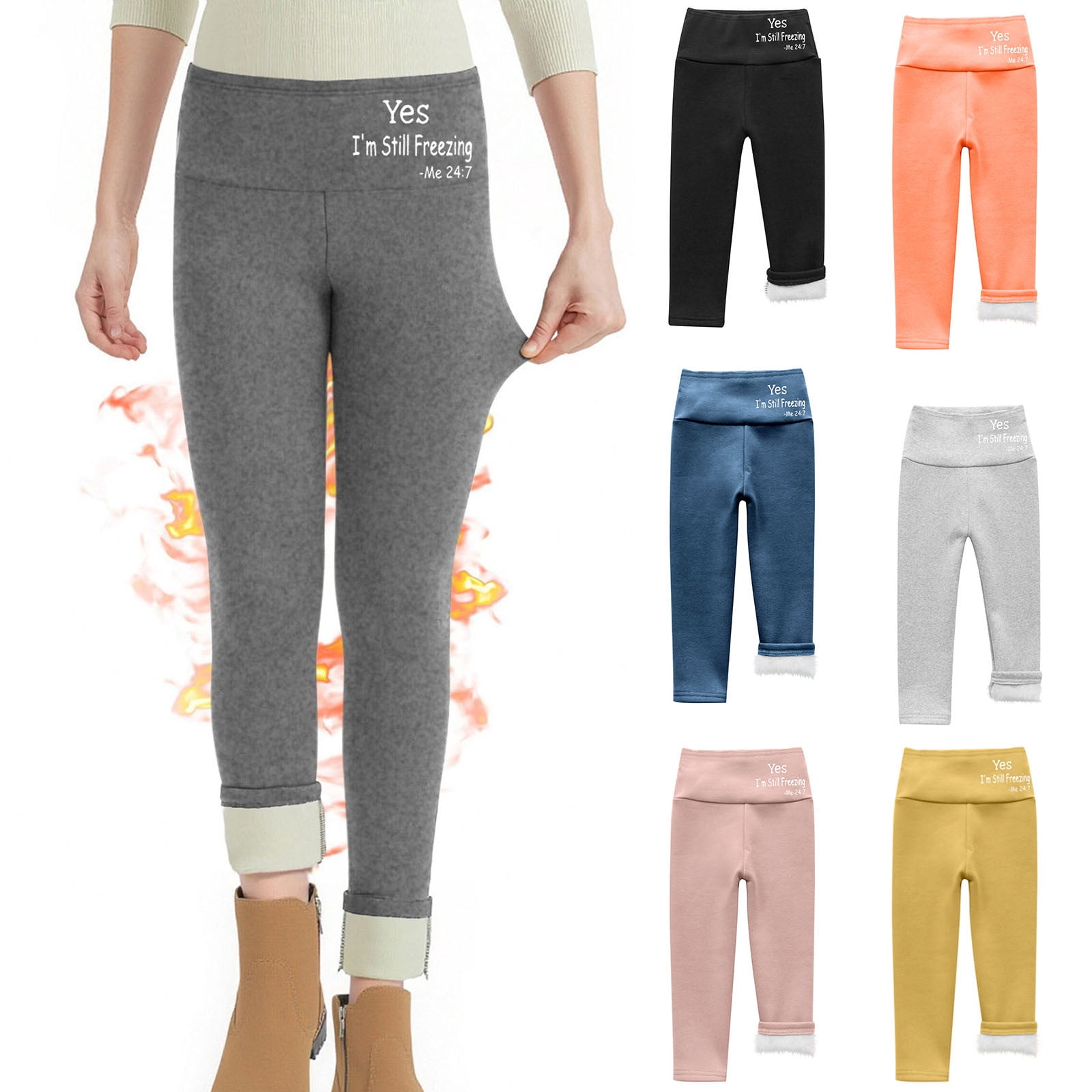 MKOSPLRT High Waist Leggings for Girl 2-9Y Fleece Lined Winter Leggings ...
