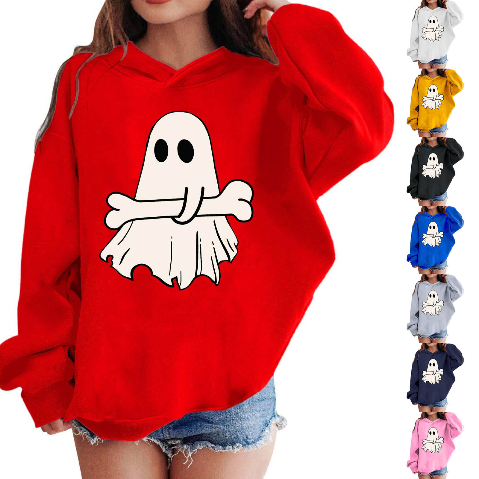 MKOSPLRT Pumpkin Ghosts Hoodies for Kids 3-14Y Halloween Oversized ...
