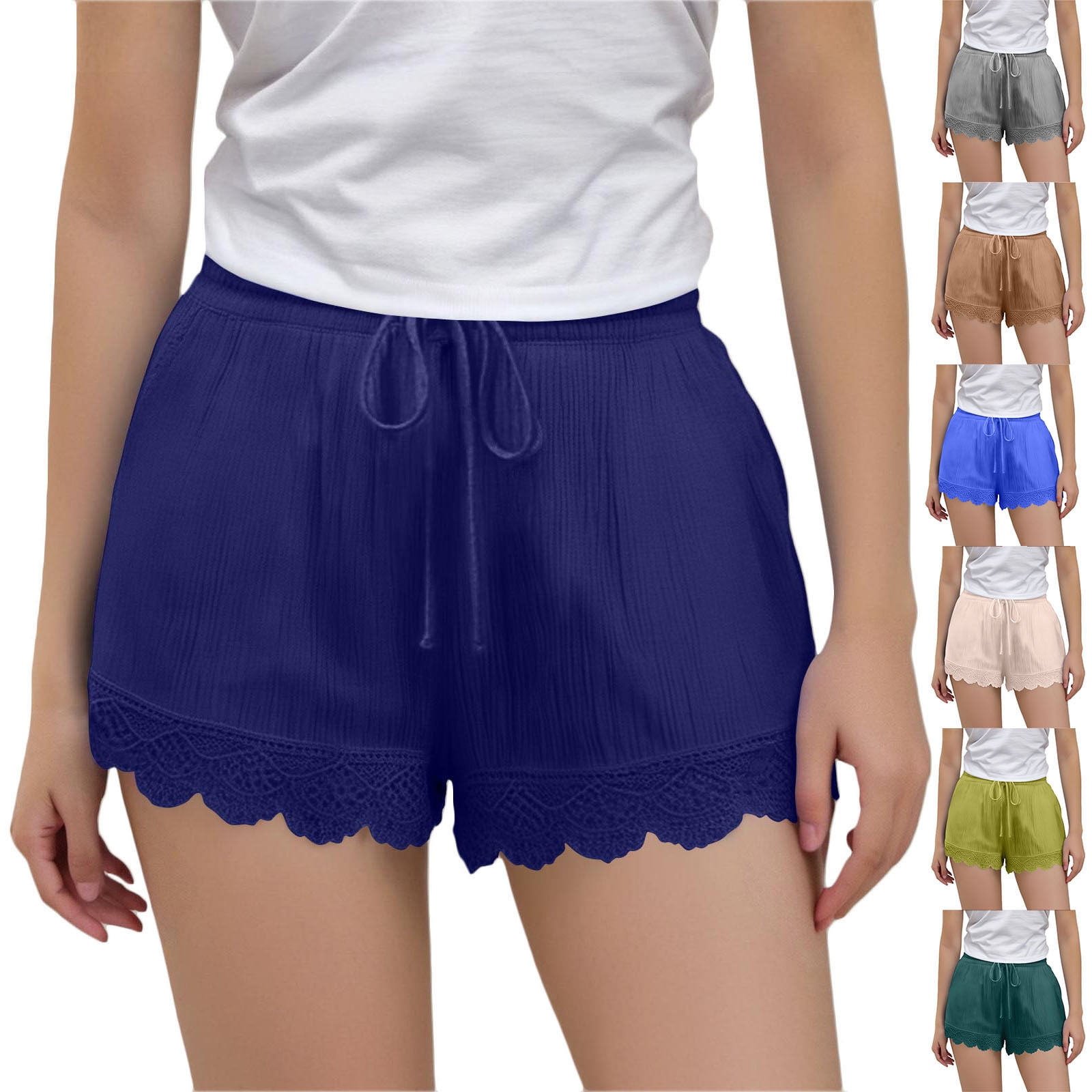 MKOSPLRT Summer Shorts for Girl 4-14 Years Elastic Waist Drawstring ...
