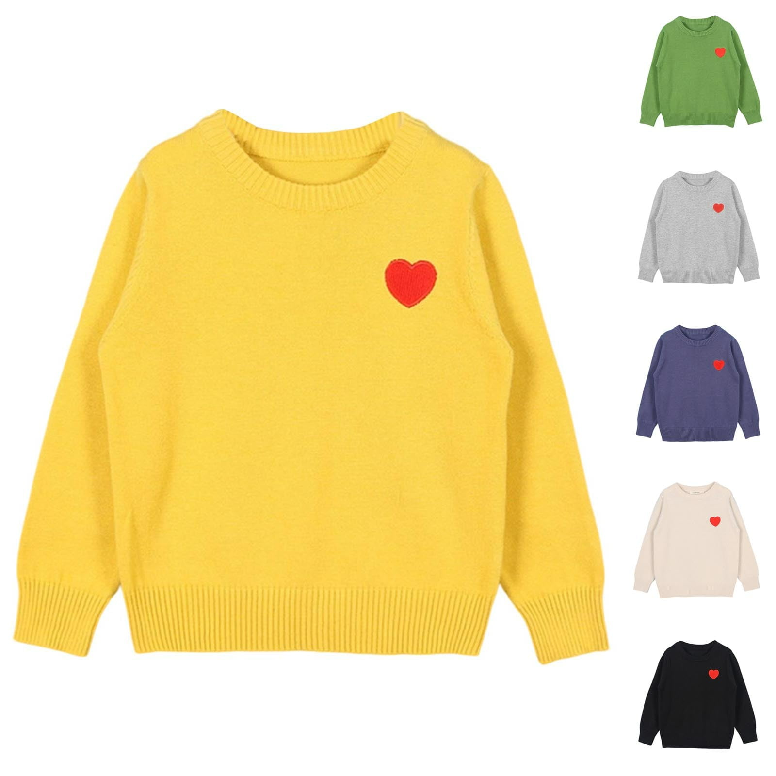 MKOSPLRT Sweaters for Kids 12M-7T Girls Boys Crew Neck Knit Pullover ...