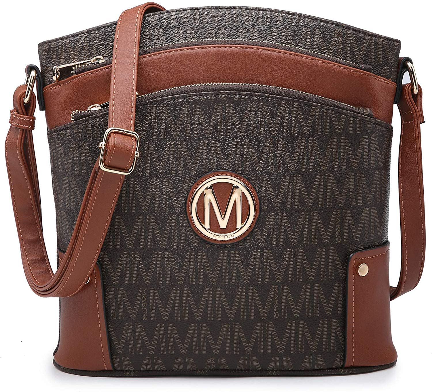 MKP Large Crossbody Bags for Women Monogram Triple Zip Pocket Cross ...