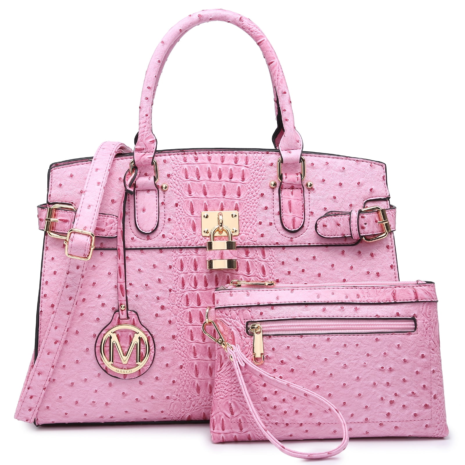 MKP Large Vegan Leather Purse Set - Top Handle Tote Handbags & Matching ...