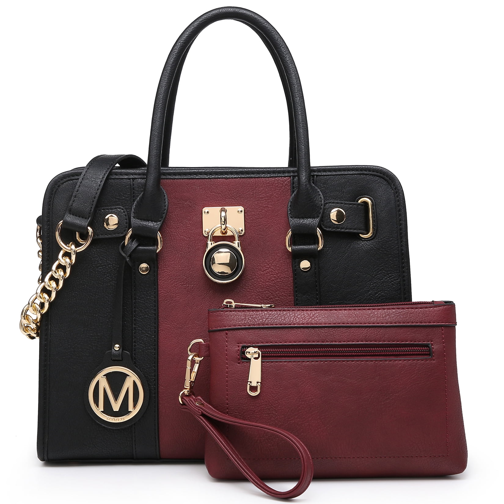 MKP Women Satchel Two tone Handbags Purses Top Handle Tote with Wallet ...